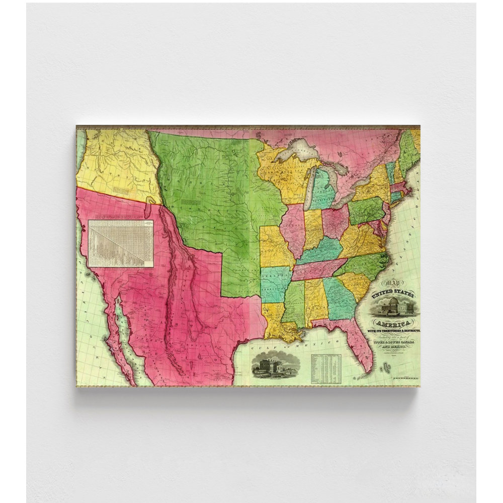 WeFrameArt United States Map Print, Vintage Poster Print, Framed ...
