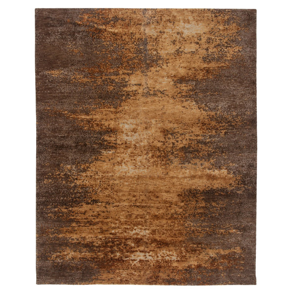 Tufenkian Hand Knotted Synthetic Brown/Gold Rug | Wayfair