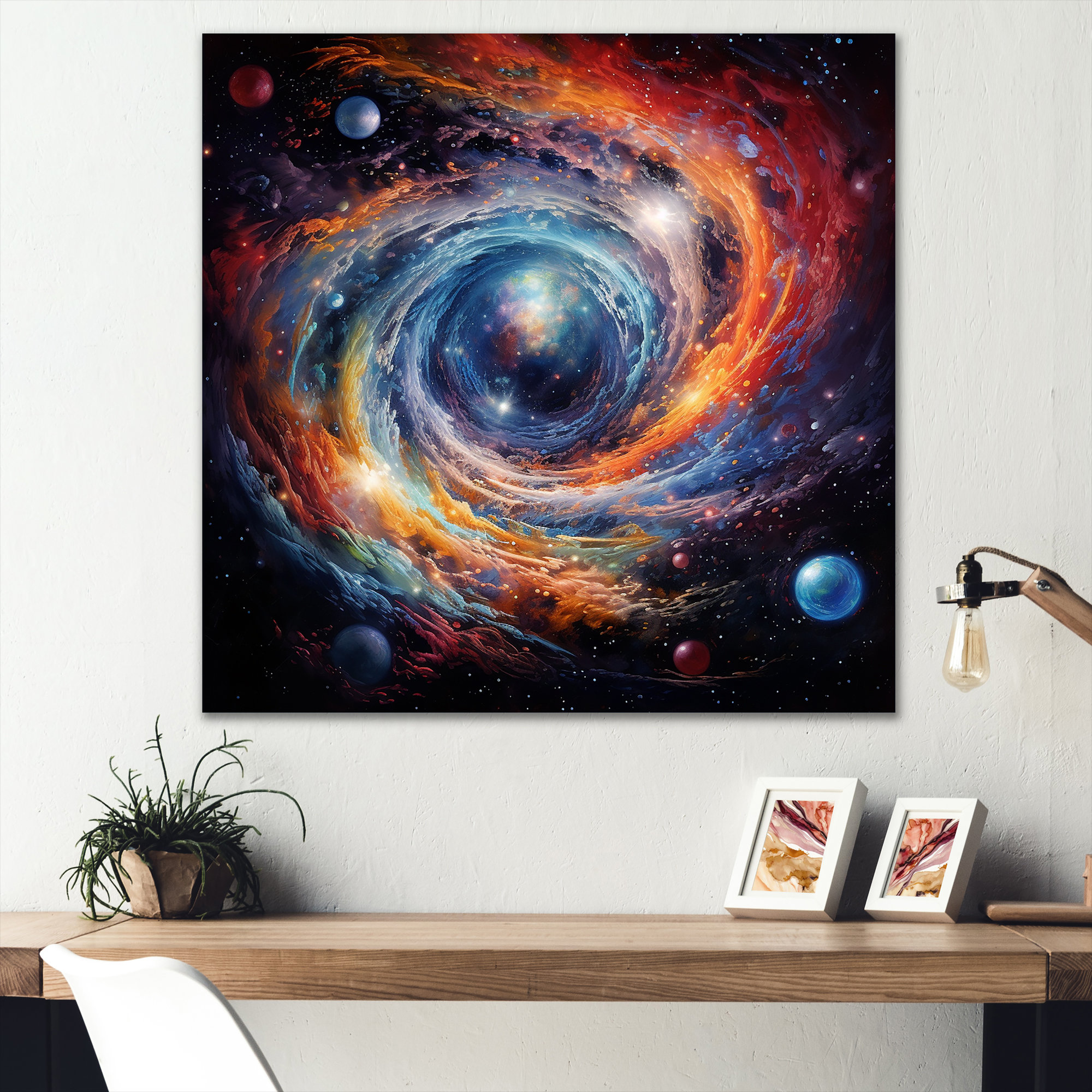Ivy Bronx Pink And Orange Nebula Vortex V - Galaxies Metal Wall Art ...