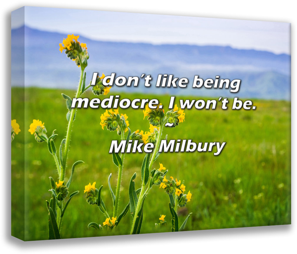 Ophelia & Co. Mike Milbury Quote: I don’t like being mediocre. I won’t ...
