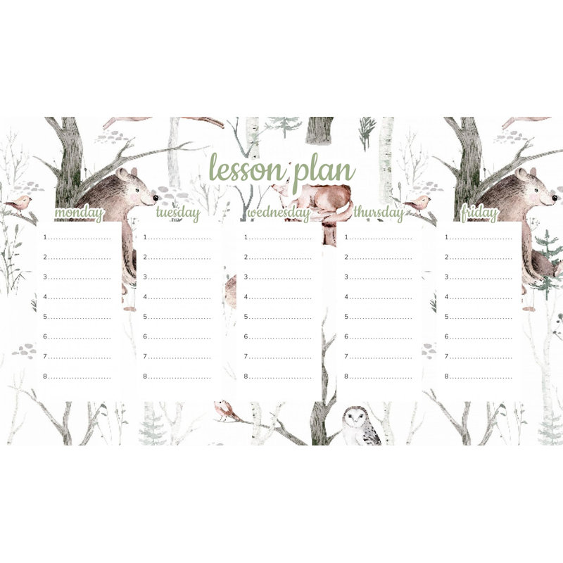 Wallvy Magnetic Lesson Plan Woodland Animals in Watercolor | Wayfair.co.uk