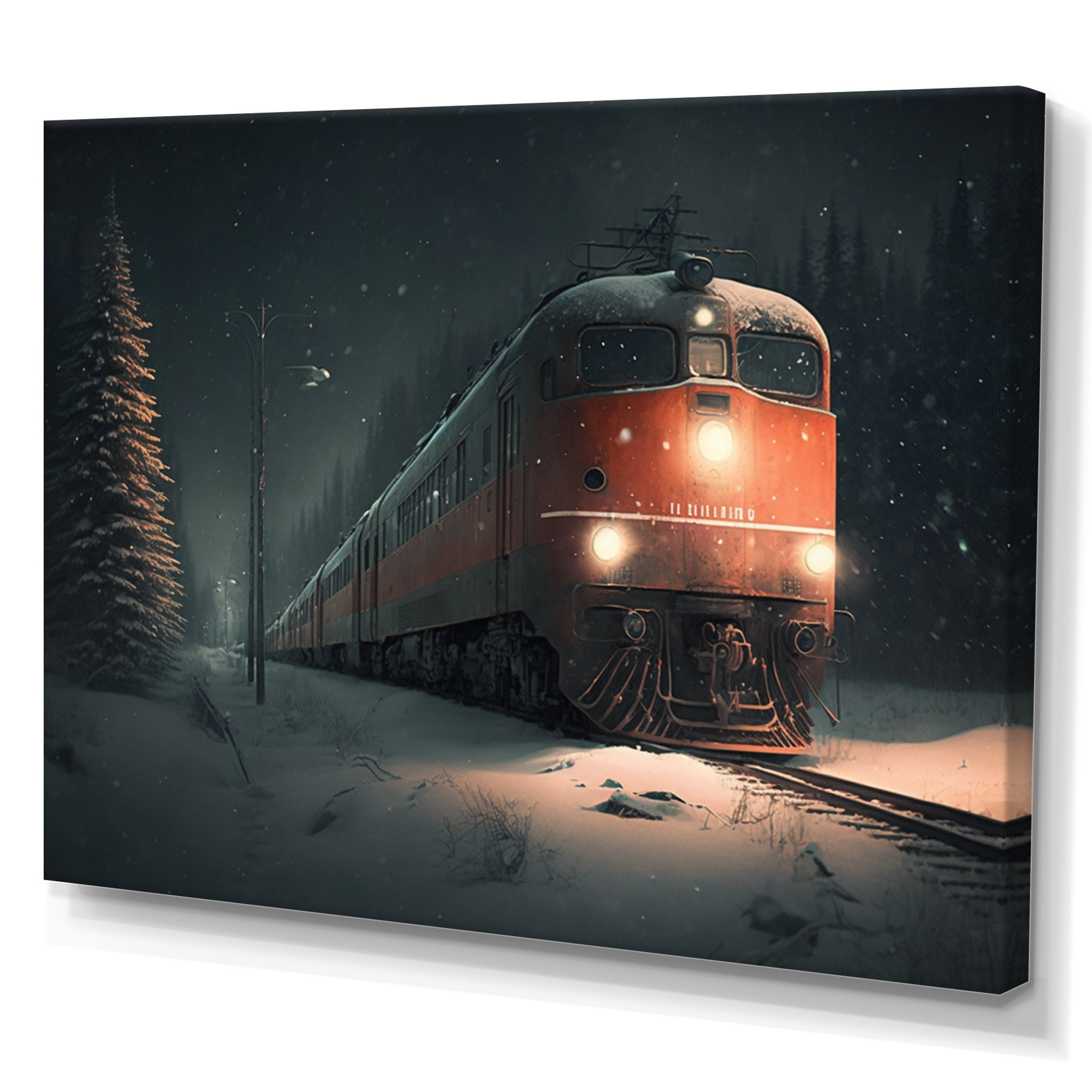 Williston Forge Train In Snowstorm - Transportation Train Canvas Prints ...