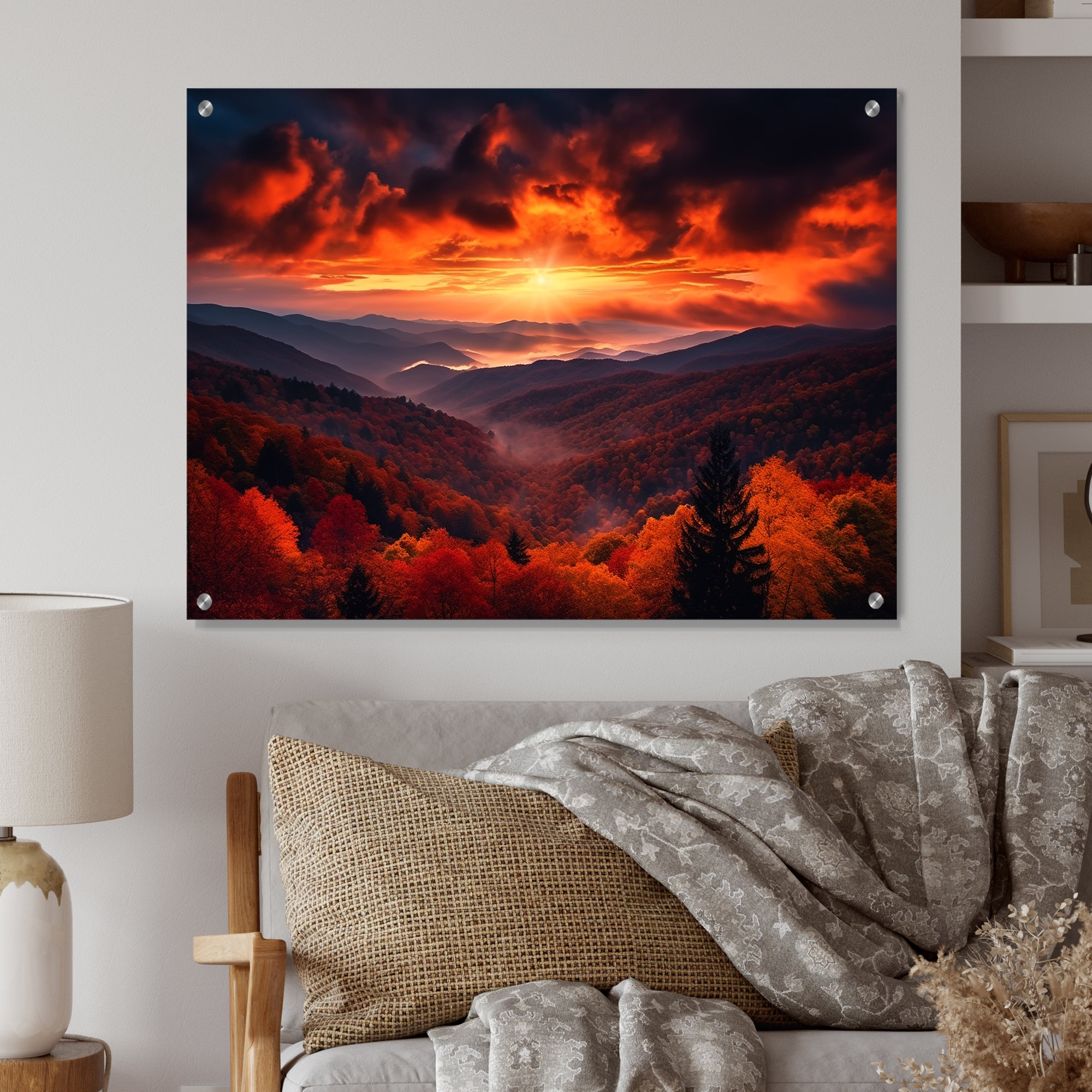 Design Art Tennessee Great Smoky Mountains Sunset I - Tennessee Acrylic ...