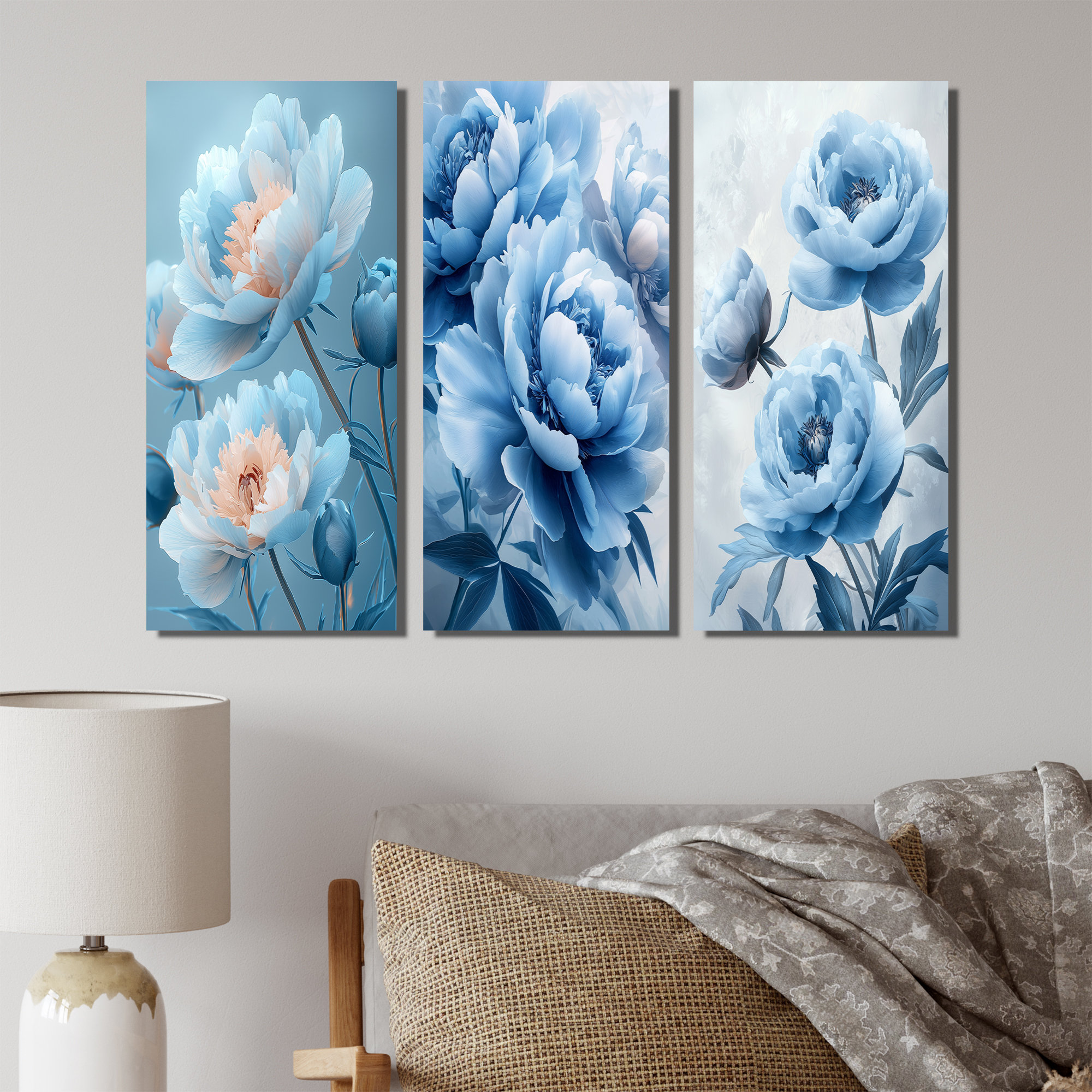 Red Barrel Studio® Blue Velvet Peonies Blooms I - Peonies Wall Art ...