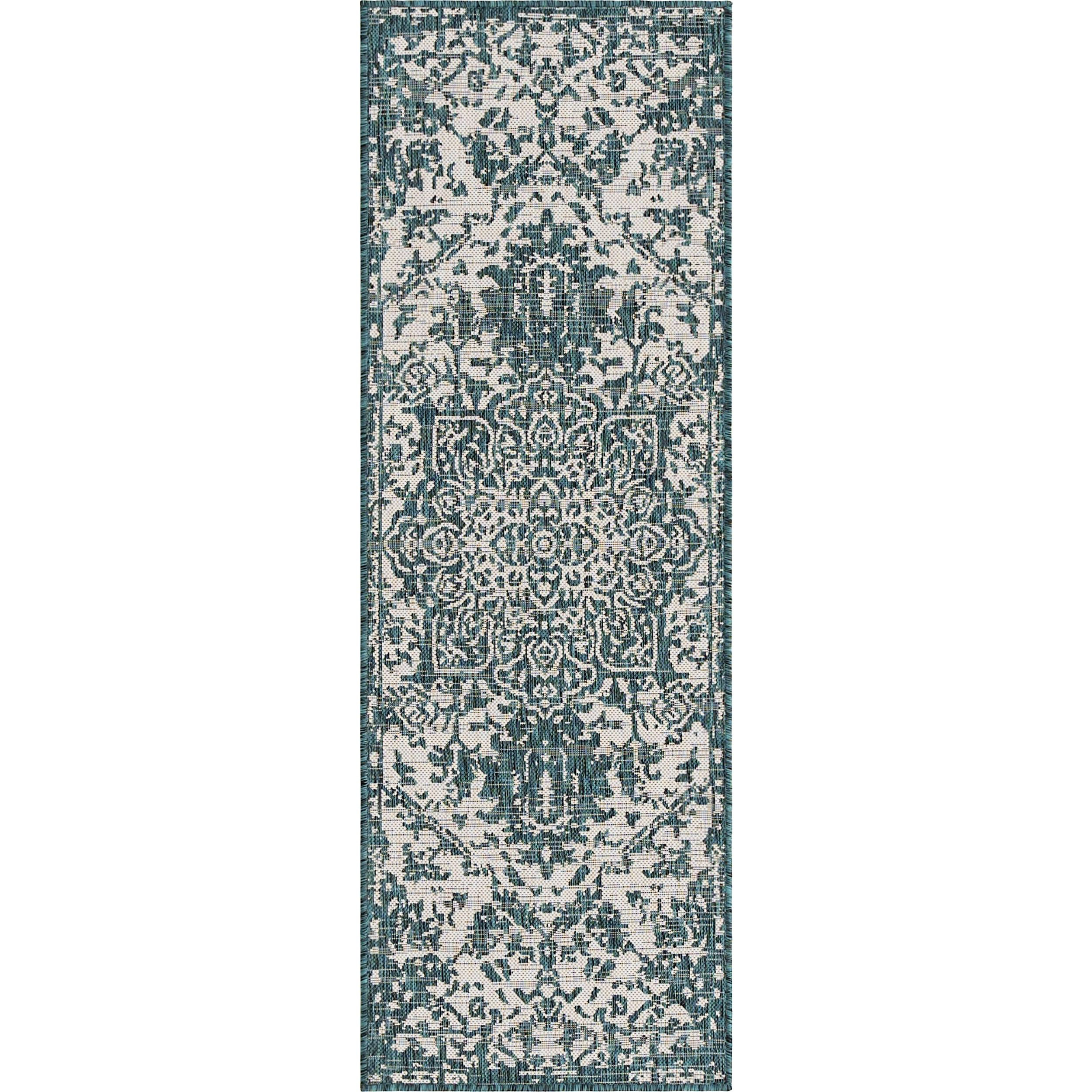 Dakota Fields Outdoor Destiny Area Rug Blue Green Color | Wayfair