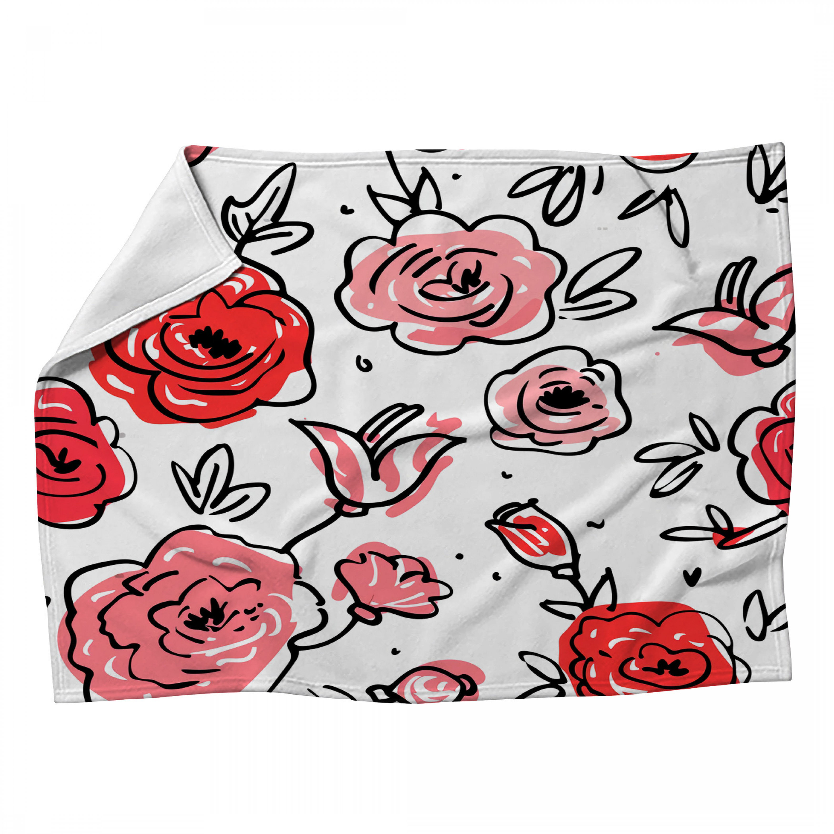 VisionDecor Roses Fleece Throw Blanket - Floral Throws for Sofas or ...