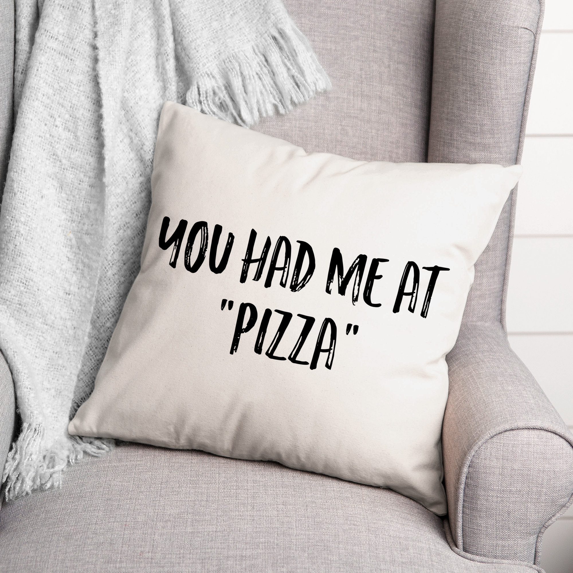 Designs Direct Creative Group You Had Me at Pizza Throw Pillow | Wayfair