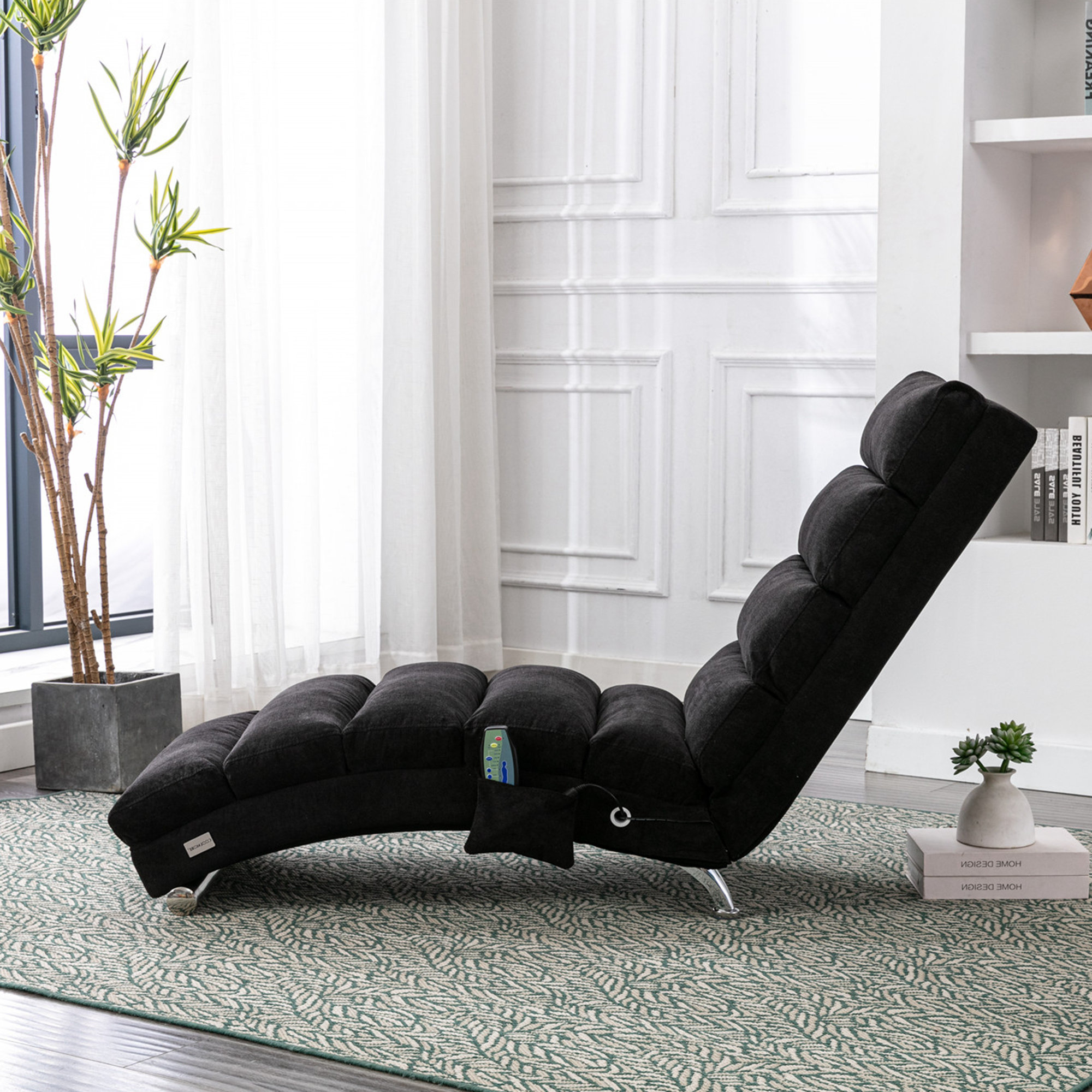 Orren Ellis Tufted Armless Reclining Chaise Lounge with Storage ...