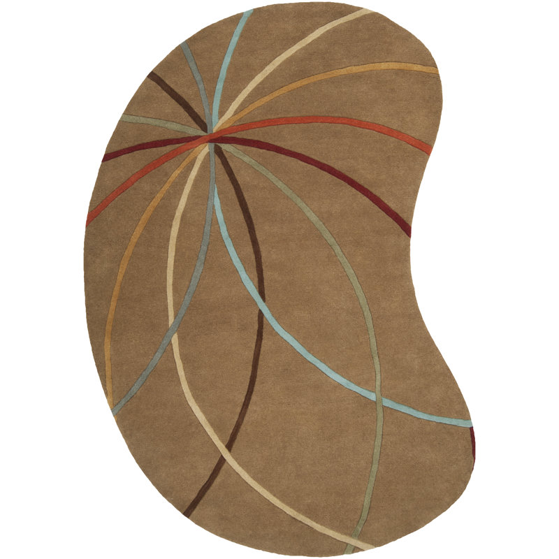 Latitude Run® Mcquaid Abstract Handmade Tufted Wool Mocha Area Rug ...