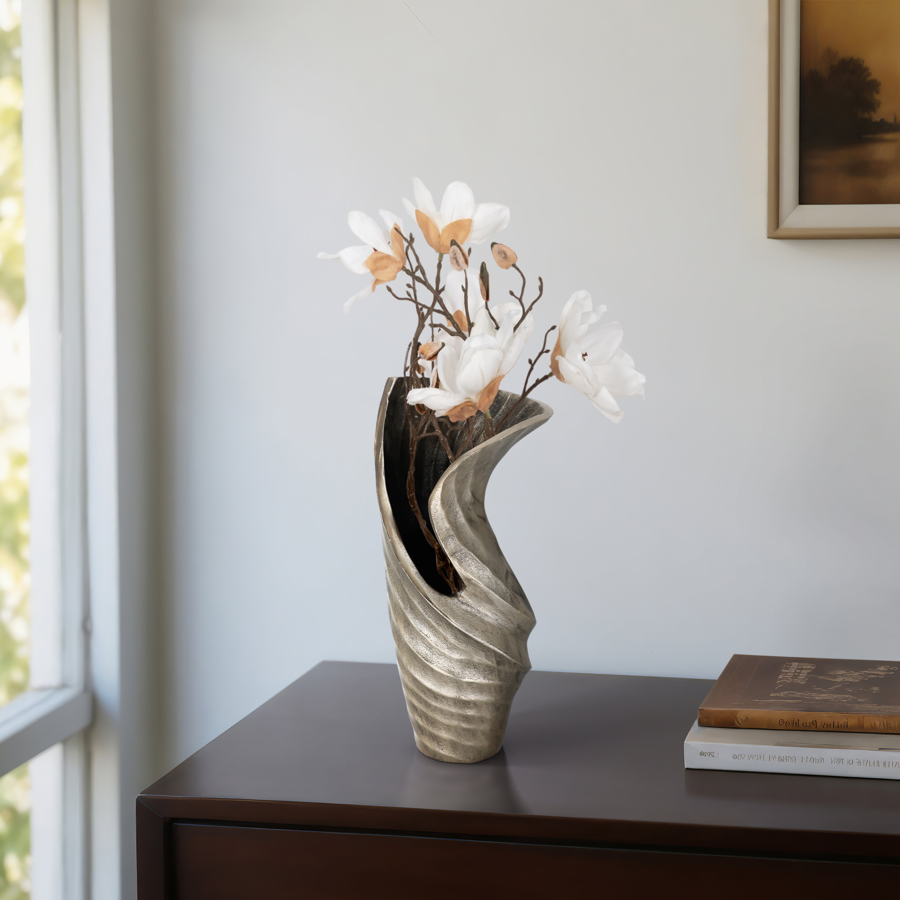Ivy Bronx 12" Wasilla Small Metal Vase | Wayfair