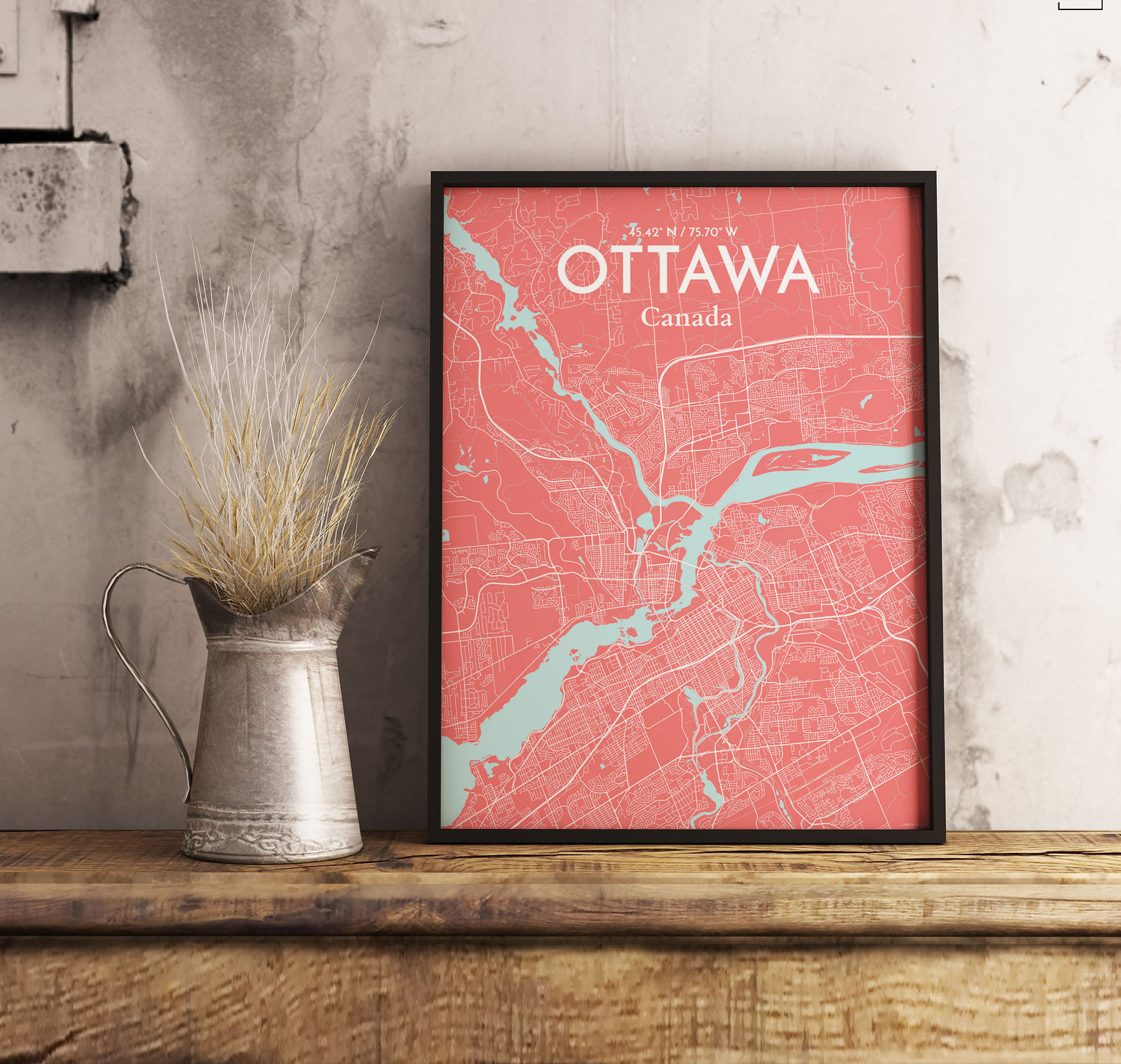 OurPoster.com 'Ottawa City Map' Graphic Art Print Poster - Wayfair Canada