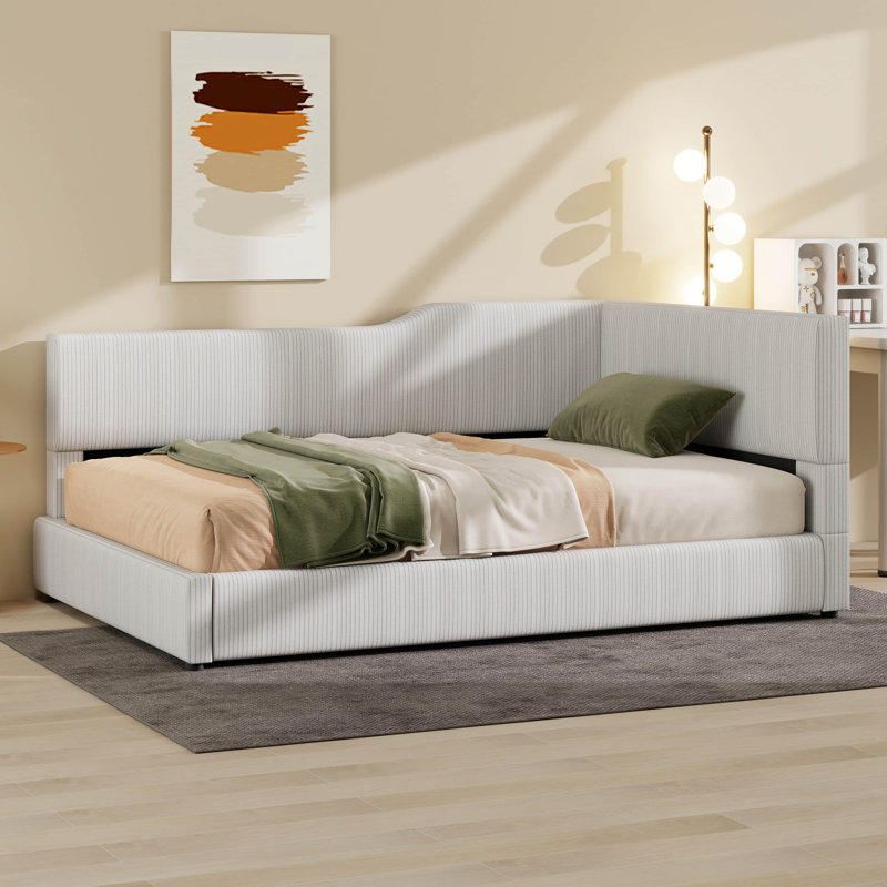 Mercer41 Upholstered Corner Daybed, Modern L-Shaped Daybed With Tufted ...