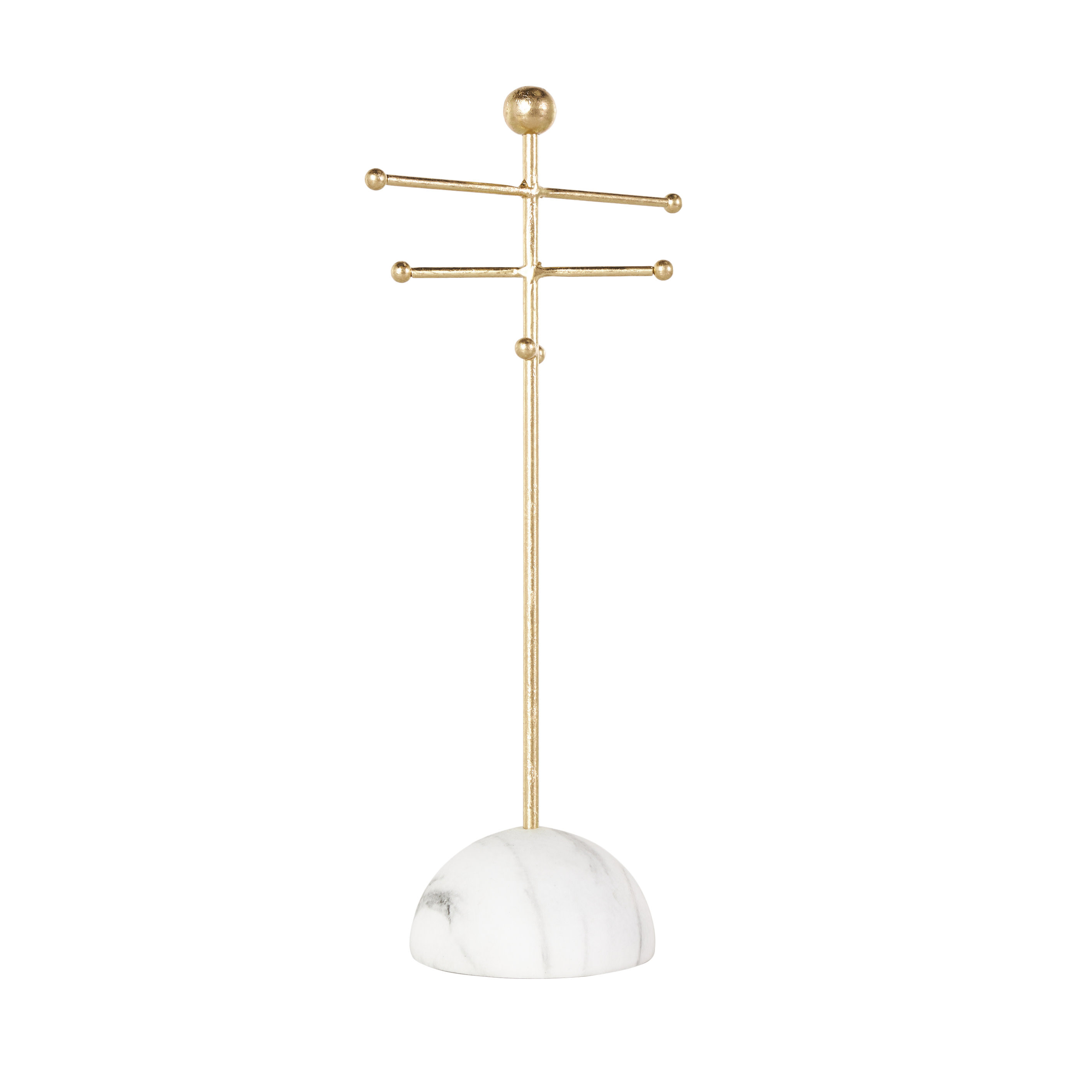 Mercer41 Metal 6 Slot Gold Jewelry Stand With White Base | Wayfair