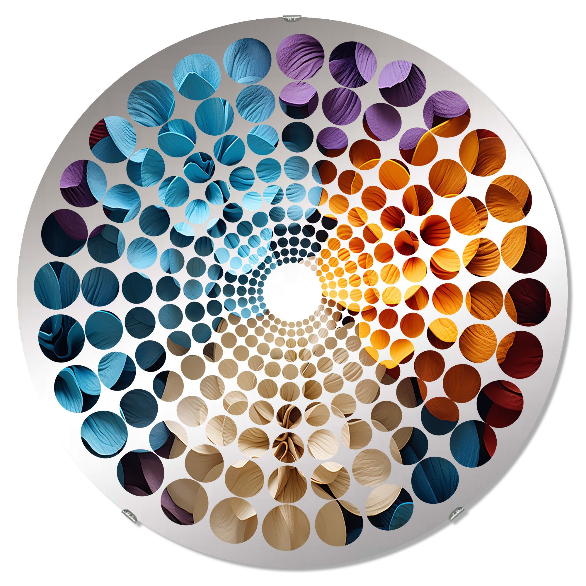 Design Art Blue Yellow Abstract Still Lifes - Radial Dot Decorative ...