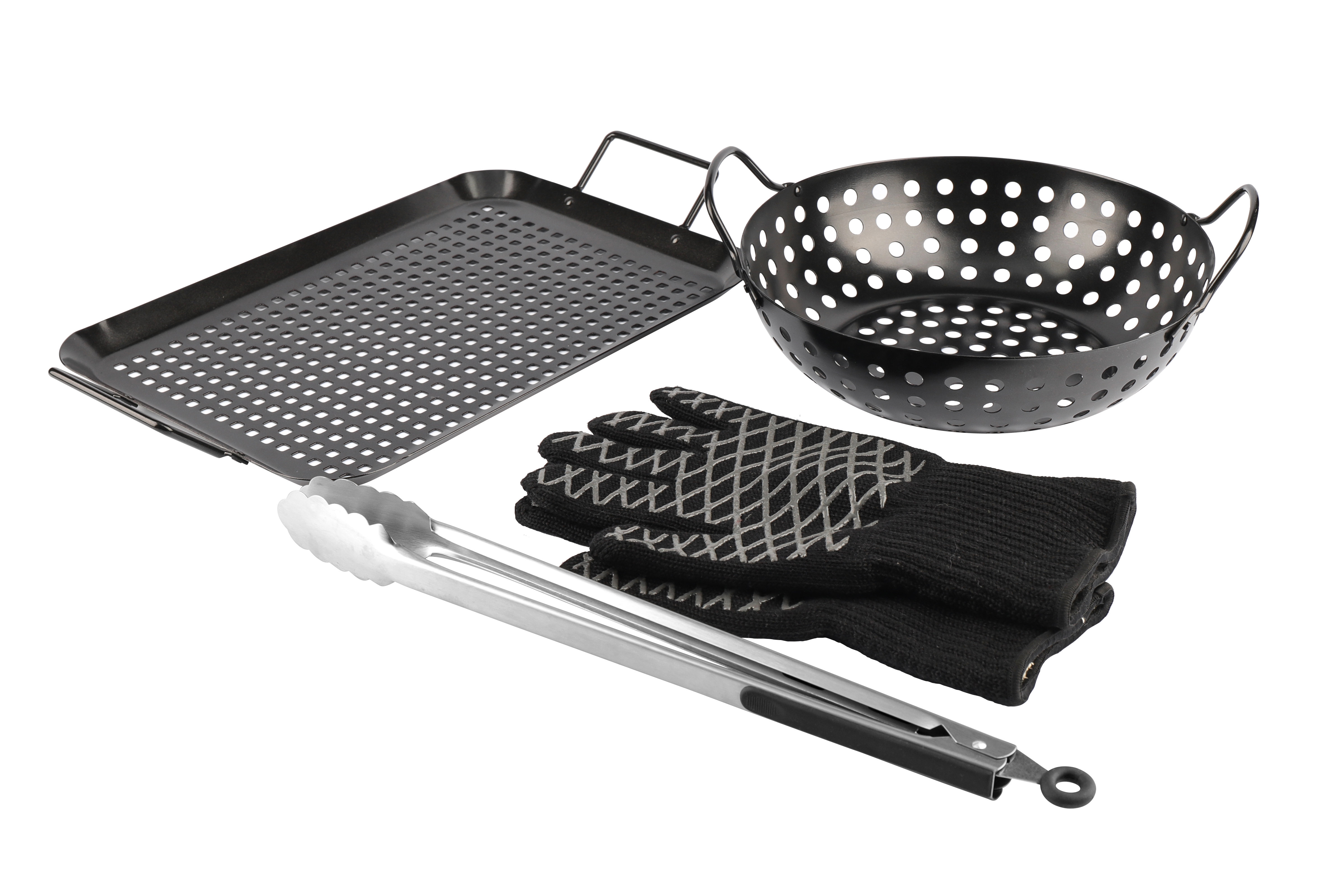 Pitmaster King Grill Topper BBQ Grilling Matte Black Pan And Tray 5Pc ...