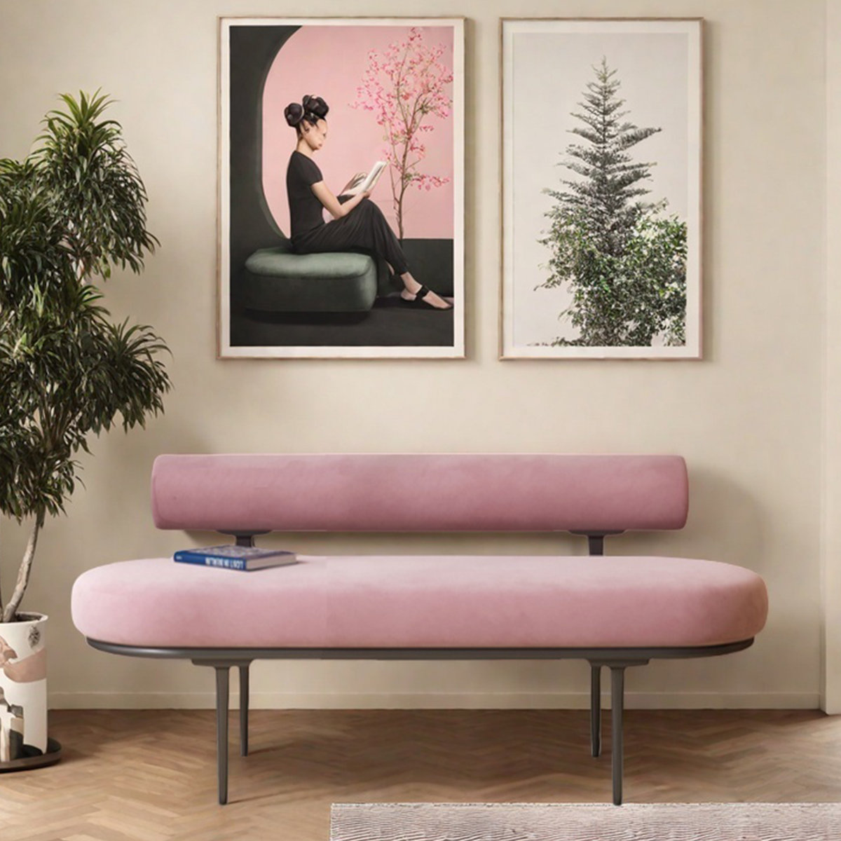 RESROS Bench Creative backrest clothing store long bench | Wayfair