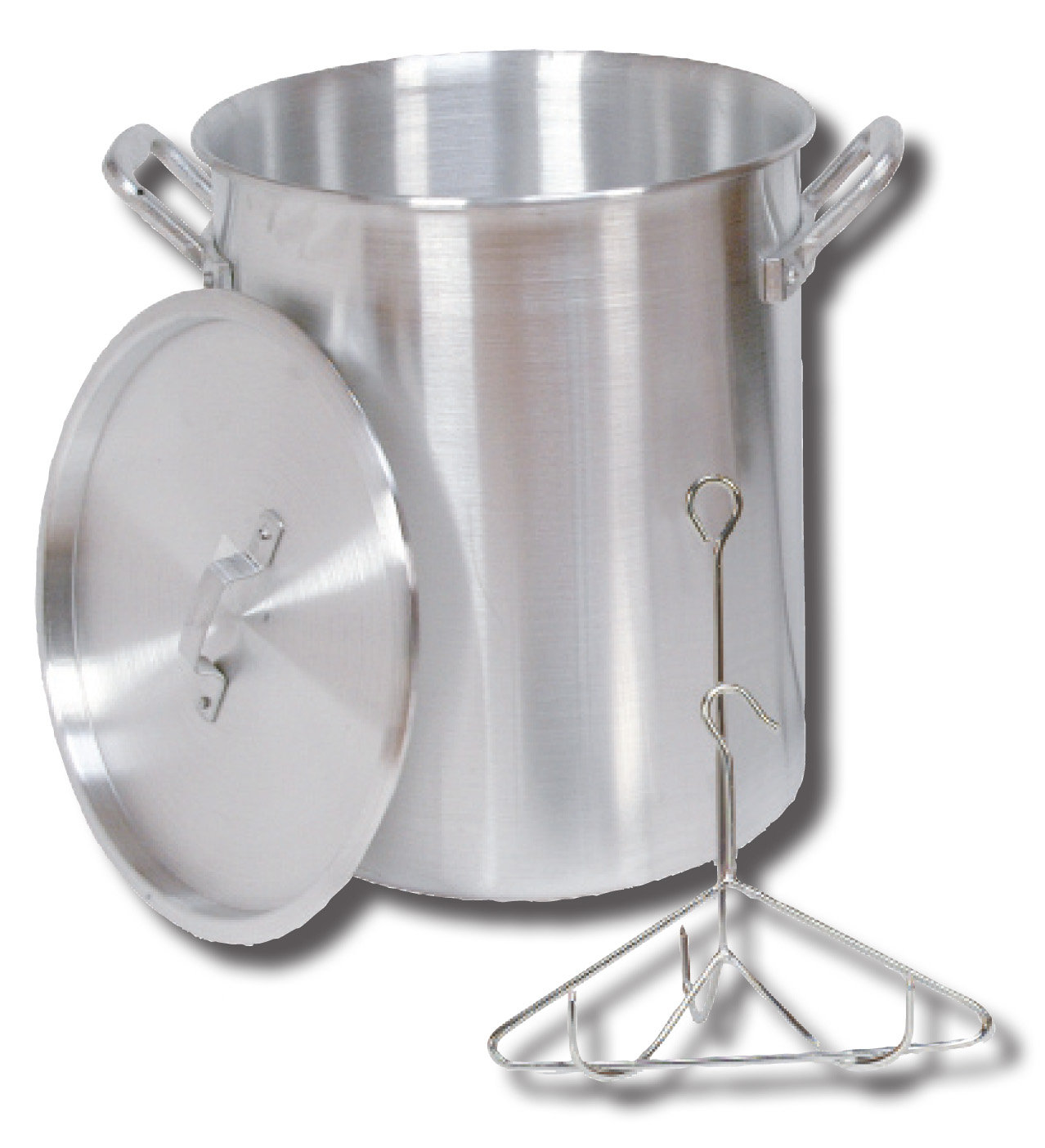 King Kooker 30 Qt. Aluminum Turkey Frying Pot with Lid, Lifting Rack ...