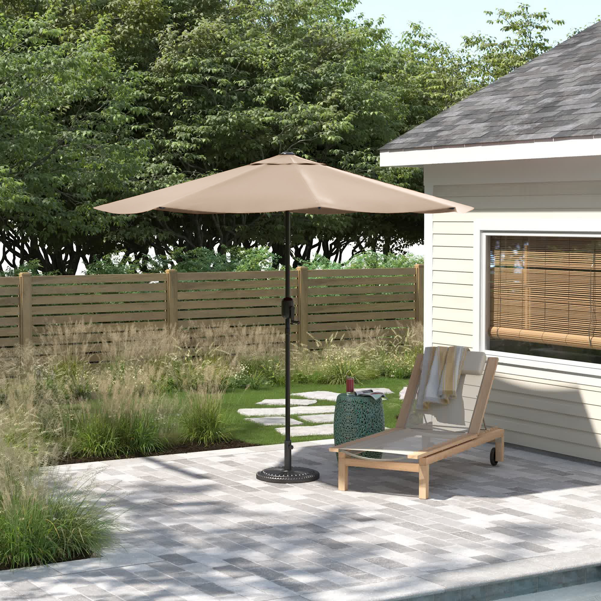 Beachcrest Home™ Kelton Patio Umbrella with Auto Tilt - 10' Easy Crank ...