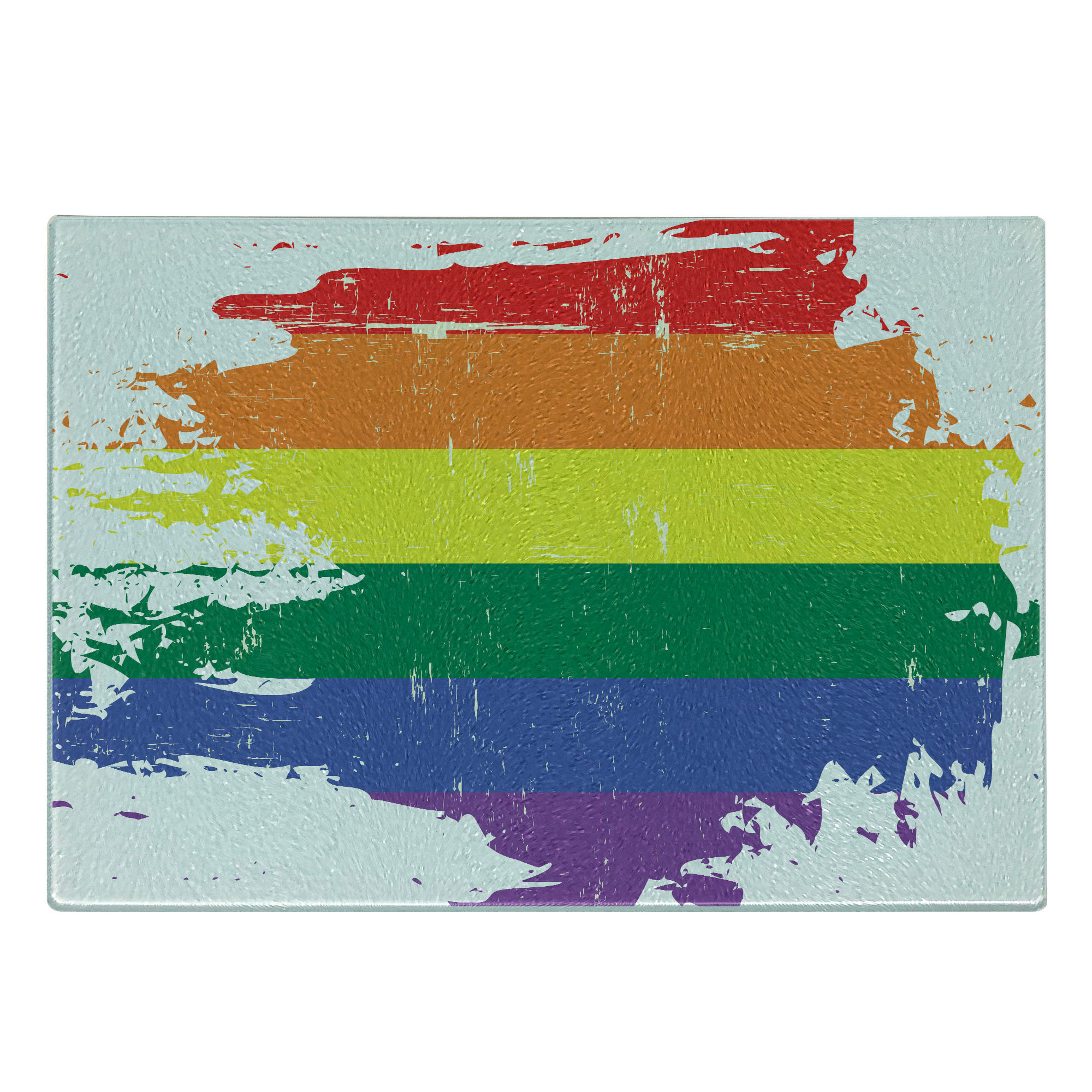 Ambesonne Vintage Rainbow Tempered Glass Cutting Board LGBT Flag Line ...