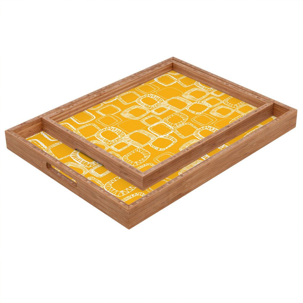 East Urban Home Shapes and Squares Mustard Serving Tray & Reviews | Wayfair