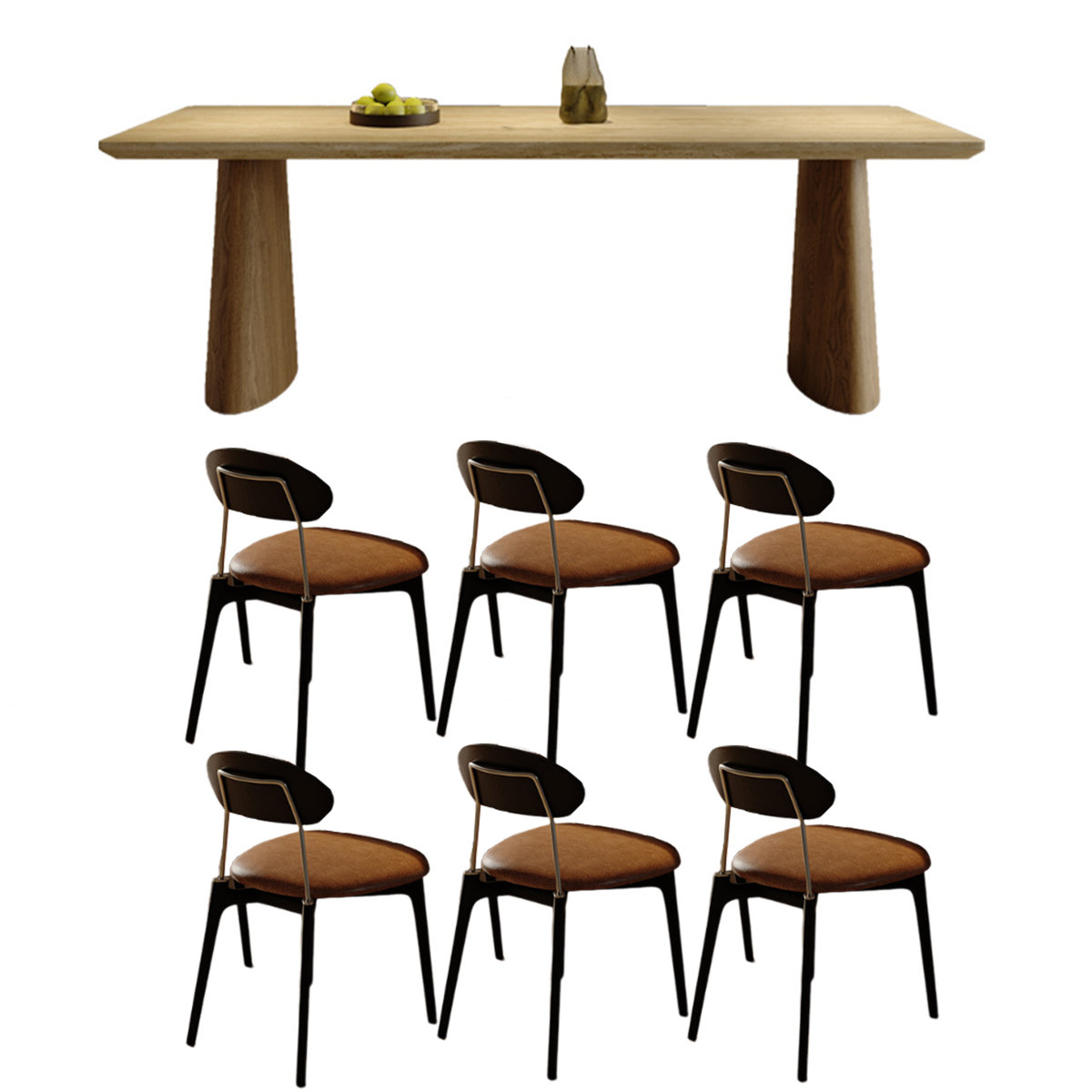 dujinlong home Vintage Craft Dining Table with Rock Top | Wayfair