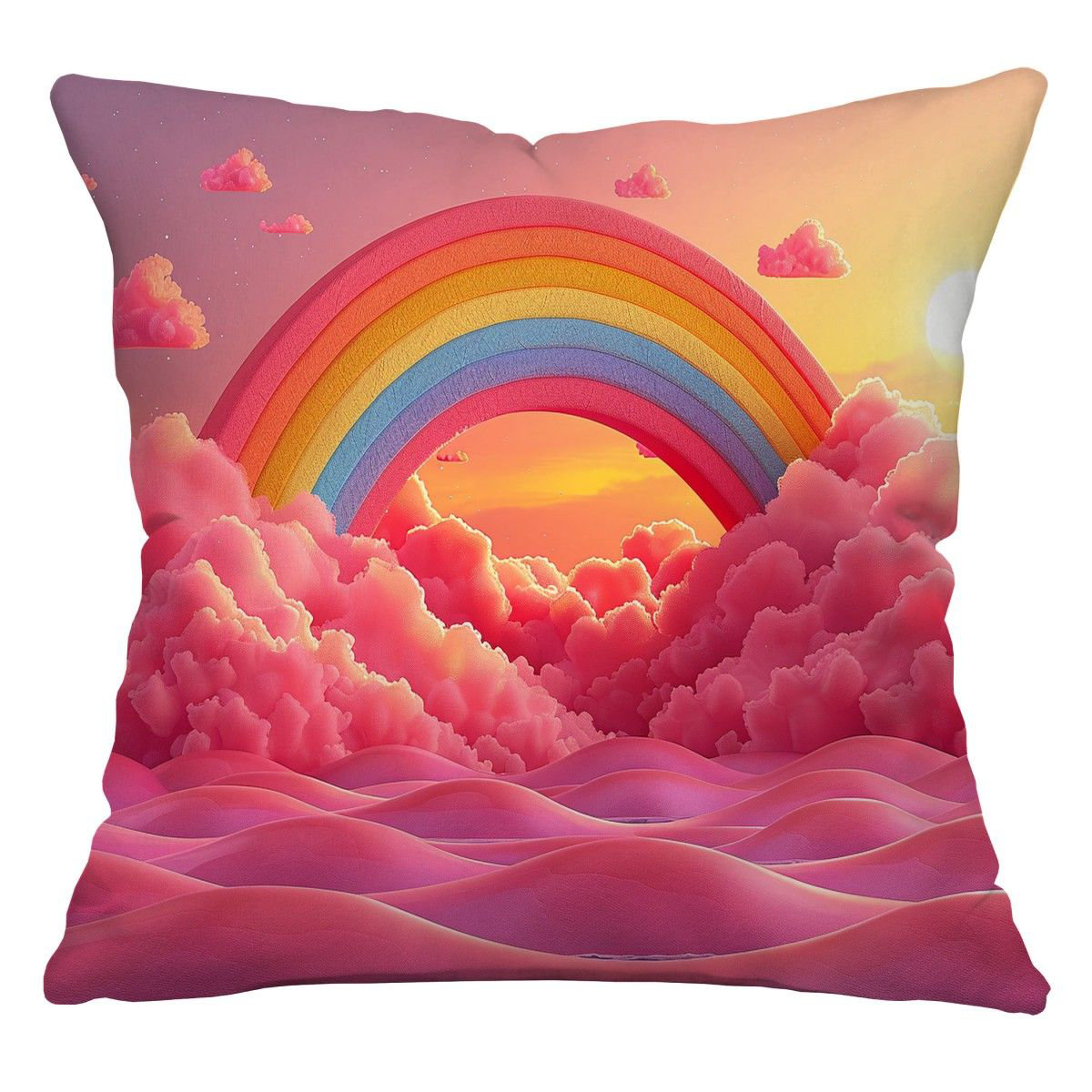 VisionDecor Rainbow Throw Pillow, Nature Cotton Twill Pillows | Wayfair