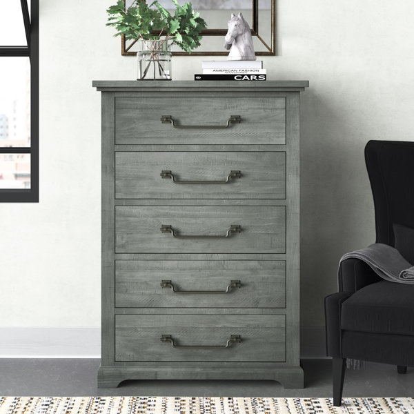 Rosalind Wheeler Breta 5 - Drawer Solid Wood Chest - Wayfair Canada
