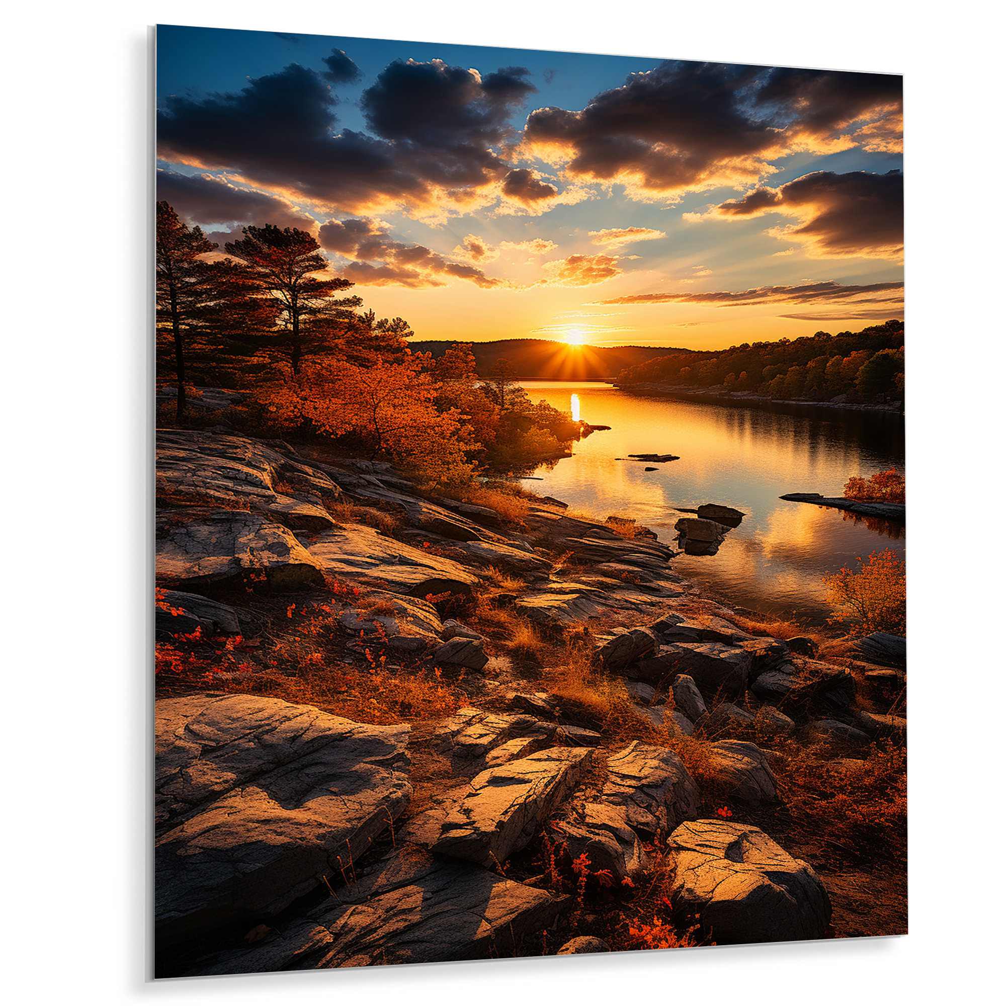 Millwood Pines Wisconsin Jackson Lake At Sunset - Landscapes Metal Wall ...