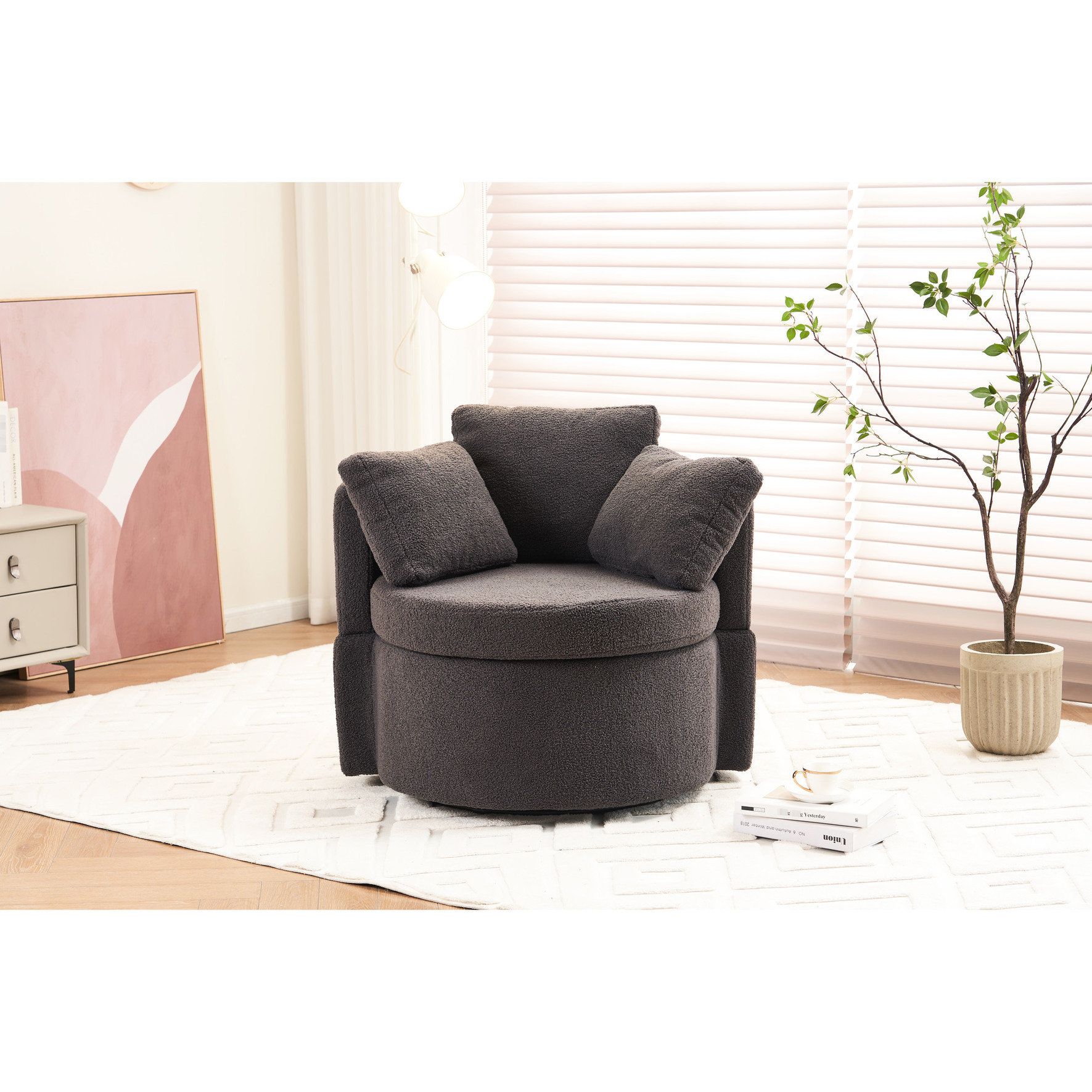 Latitude Run® Foam Padded Dark Pink Chair With Swivel And Concealed ...