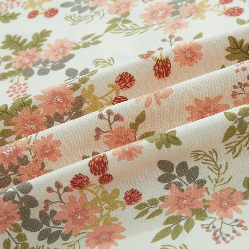 Chezmoi Collection Winika Printed Floral Curtain Set | Wayfair