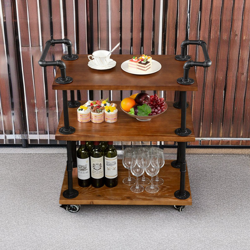 17 Stories Antinisha Metal Bar Cart | Wayfair