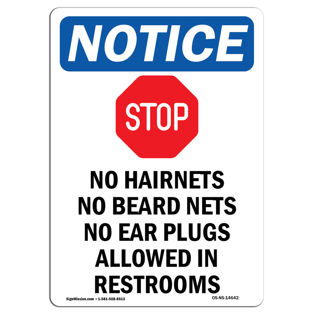 SignMission No Hairnets No Beard Sign | Wayfair
