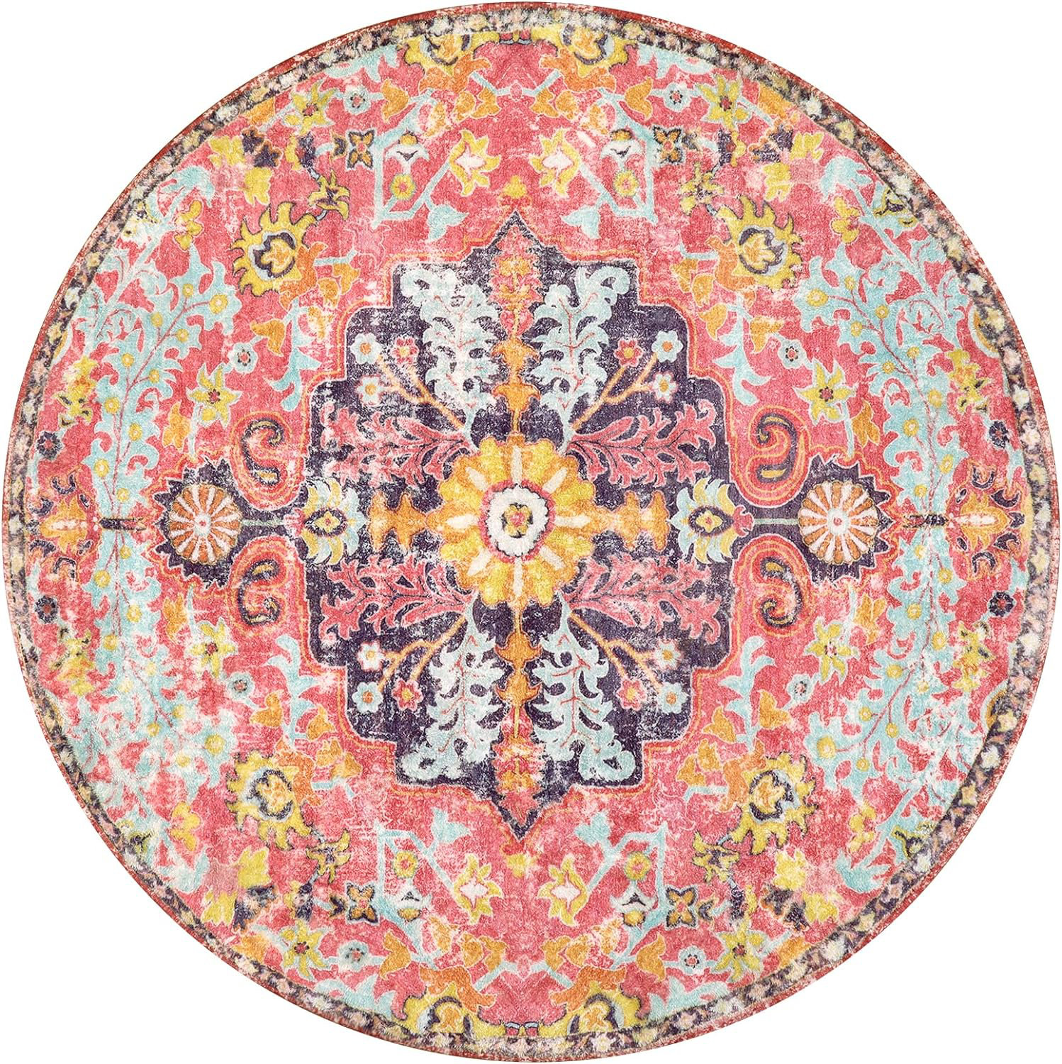 Bungalow Rose Round Arnaldo Round 3'11" X 3'11" Area Rug | Wayfair