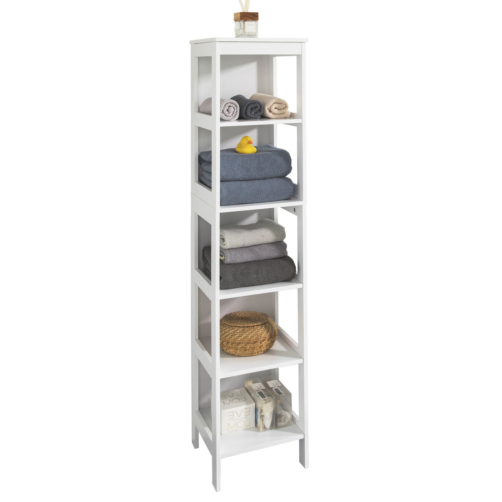 Ebern Designs Katesha Free-Standing Bathroom Shelves with 5-Tier, 54.7 ...