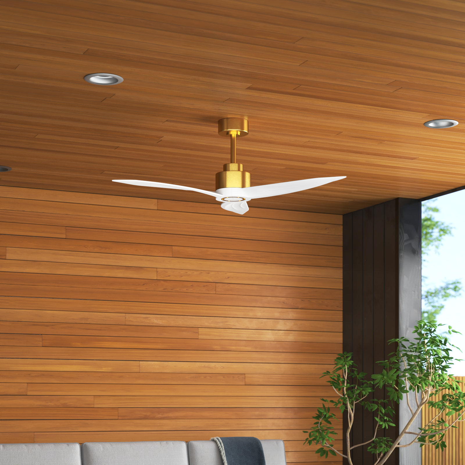Wade Logan® Aramanta 52 inch 3 Soild Wood Blades Indoor Ceiling Fan ...