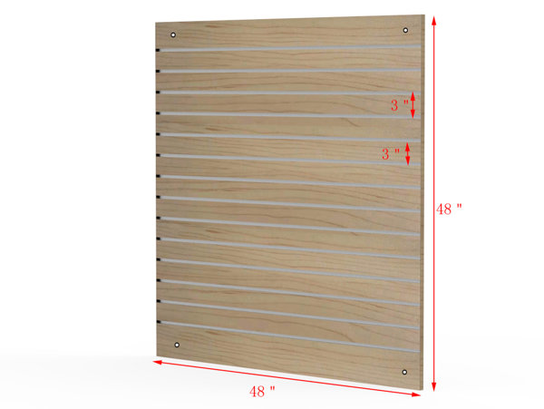 FixtureDisplays Slatwall Panel Oak 48 x 48" (4 x 4') Aluminum Channels ...