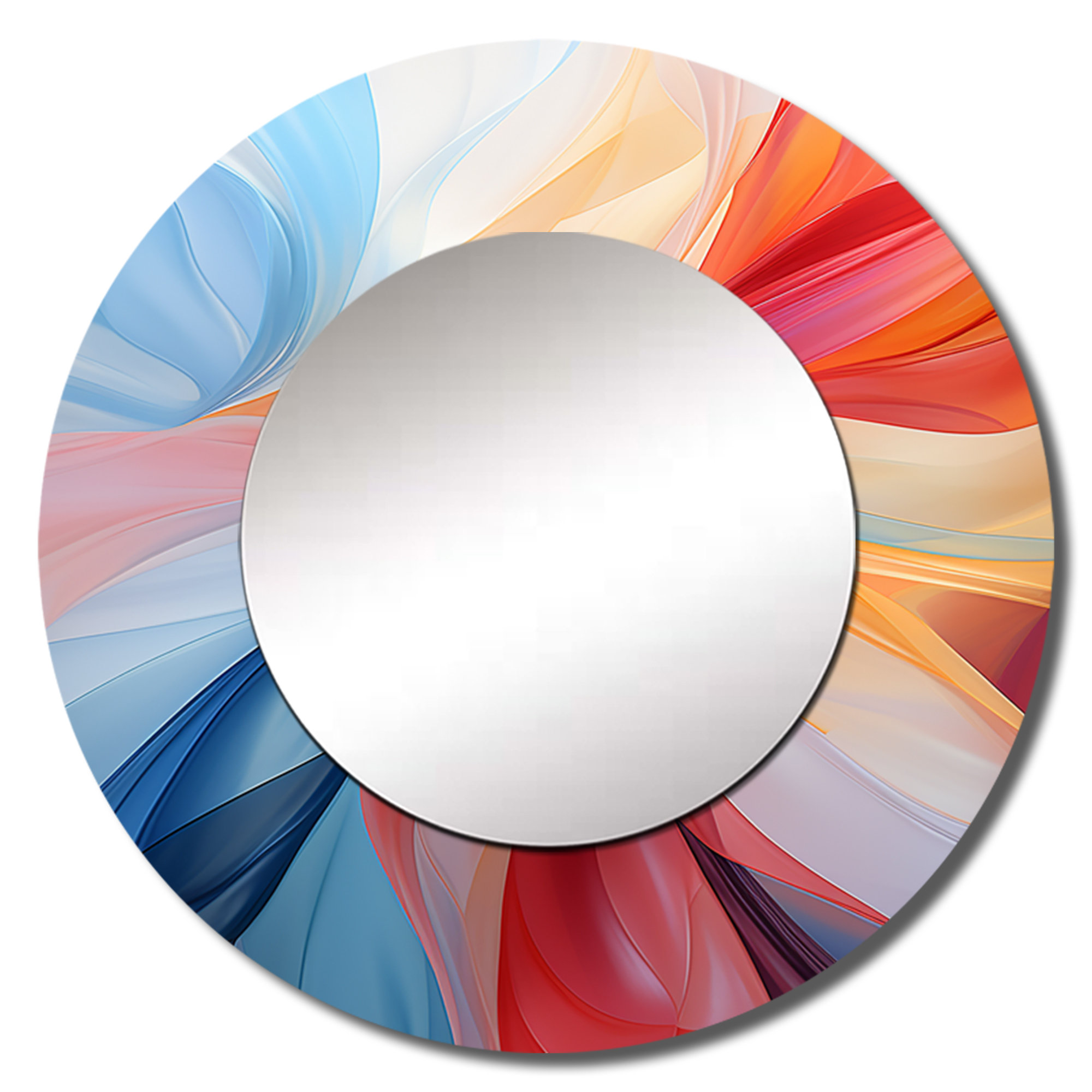 Wrought Studio™ Caalin - Abstract Round Mirror Wall Decor | Wayfair