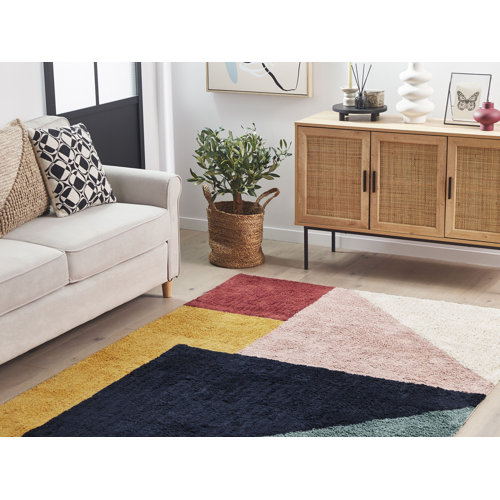 Corrigan Studio Minturn Tufted Cotton Blue/Pink/Yellow Rug | Wayfair.co.uk