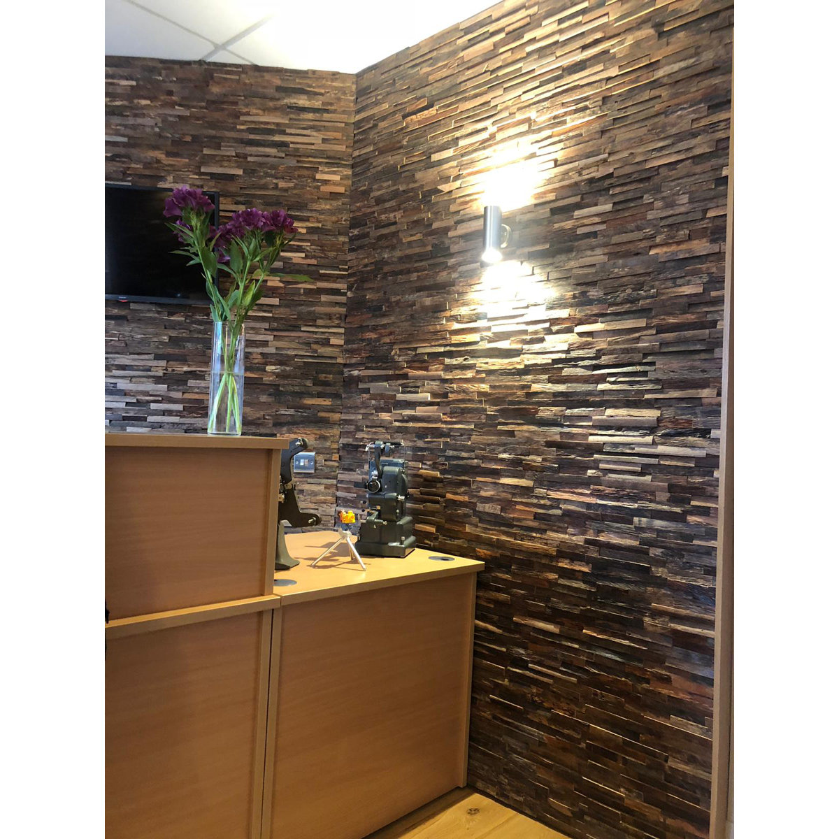 Java Creations Matrix 12" x 48" Reclaimed Engineered Wood Wall ...