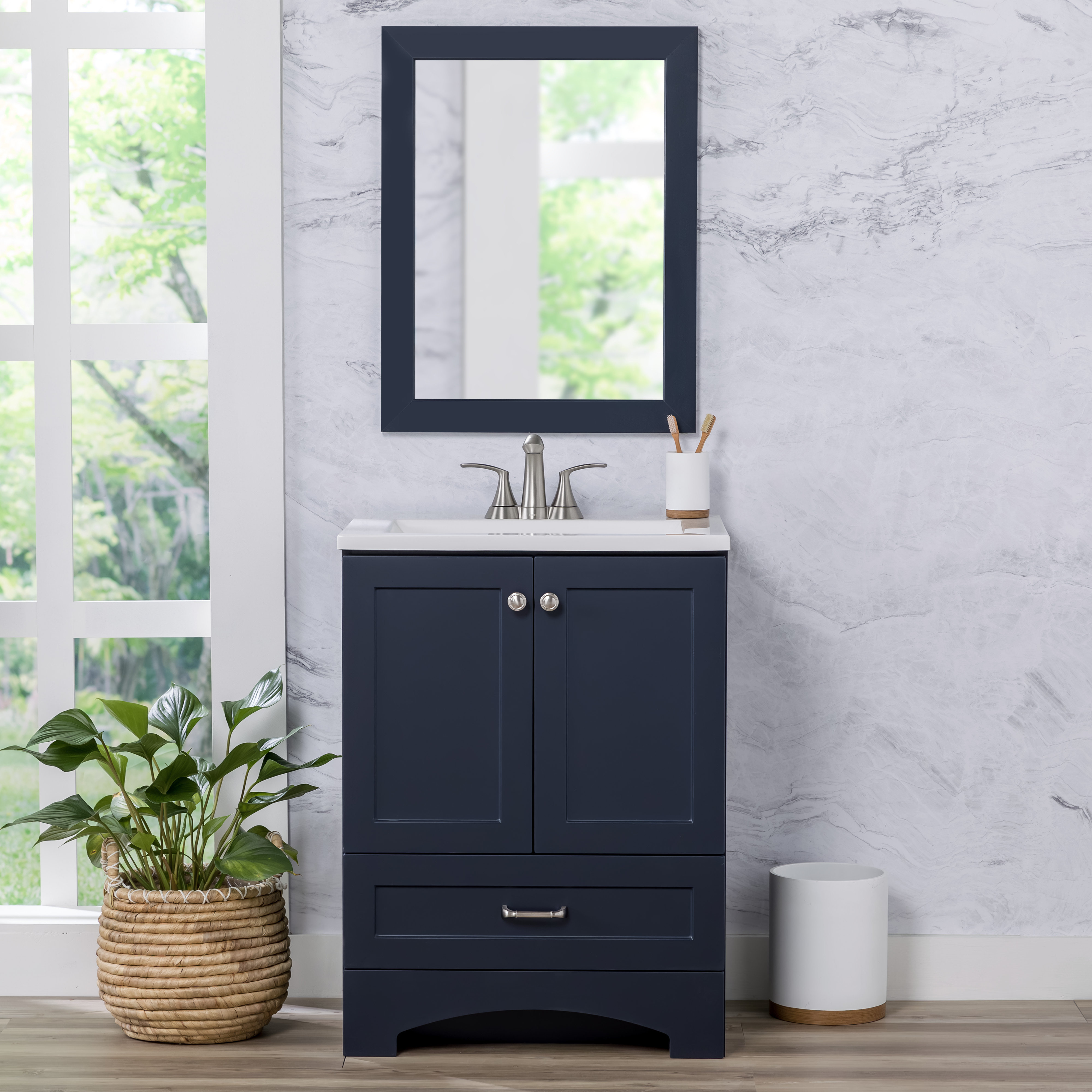 Spring Mill Cabinets Emlyn 24" Single Bathroom Vanity with 2-Door ...