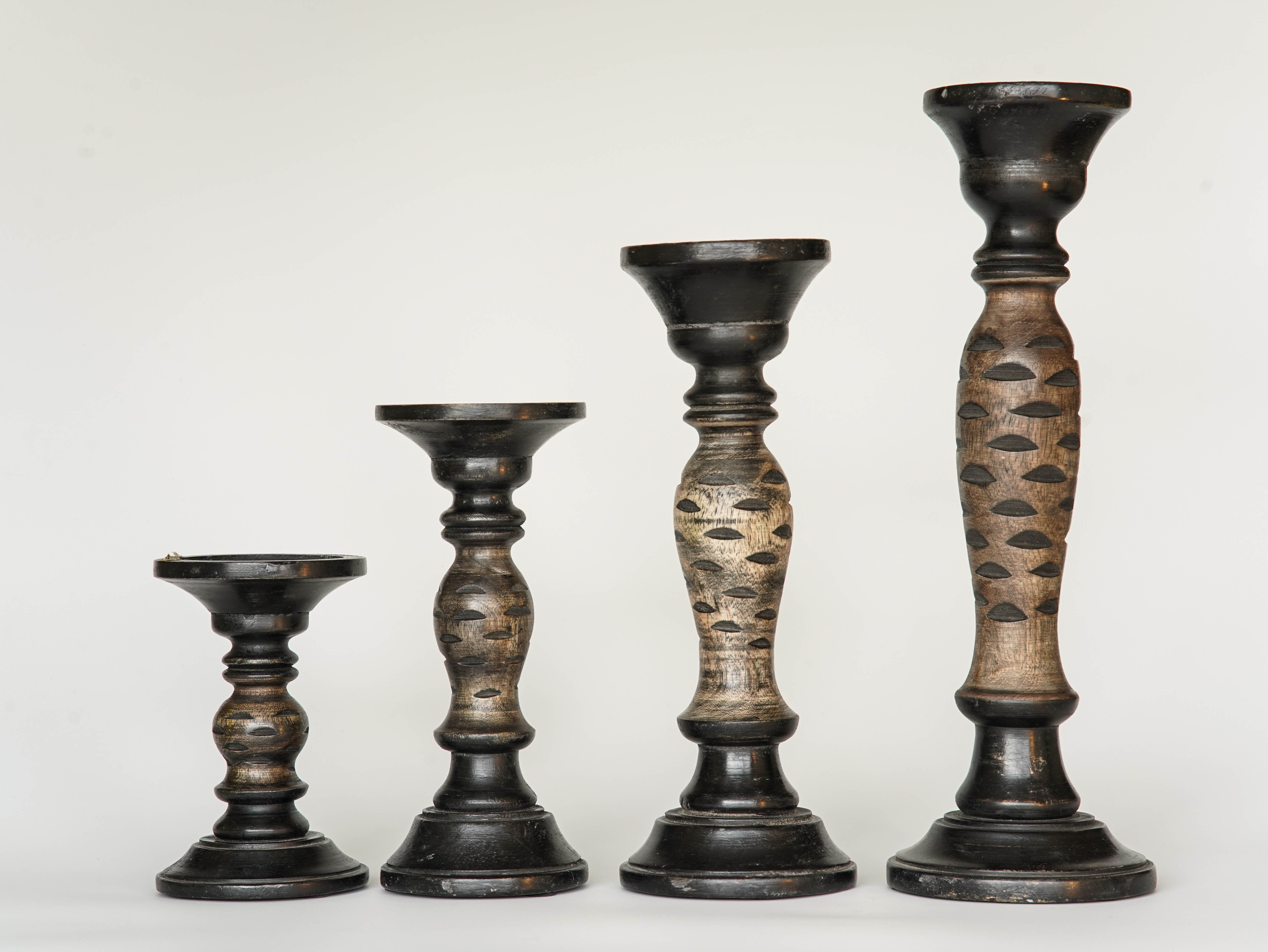 Darby Home Co 4 Piece Wood Tabletop Pillar Set | Wayfair