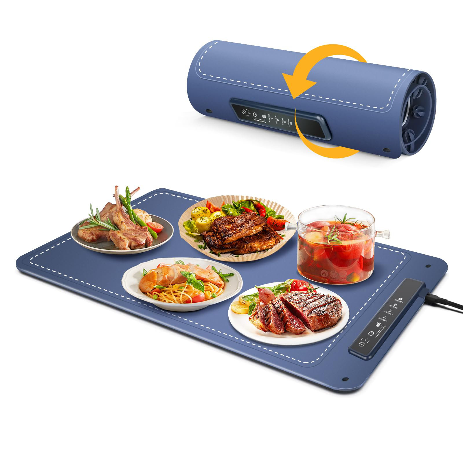 Prep & Savour Electric Food Warming Mat - Roll Up Food Warming Tray ...