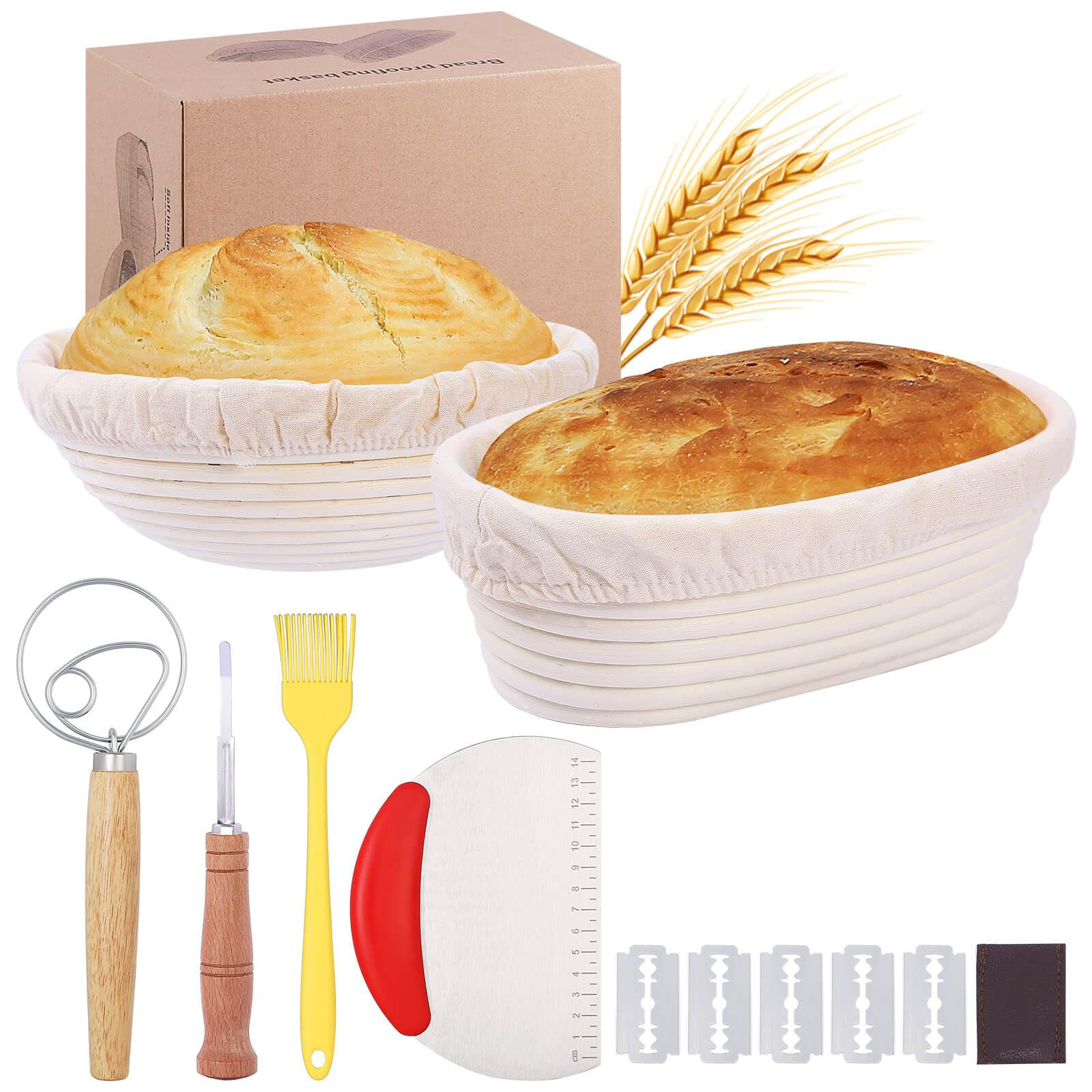 FEIYAN Banneton Bread Proofing Basket, Sourdough Bread Baking Supplies ...