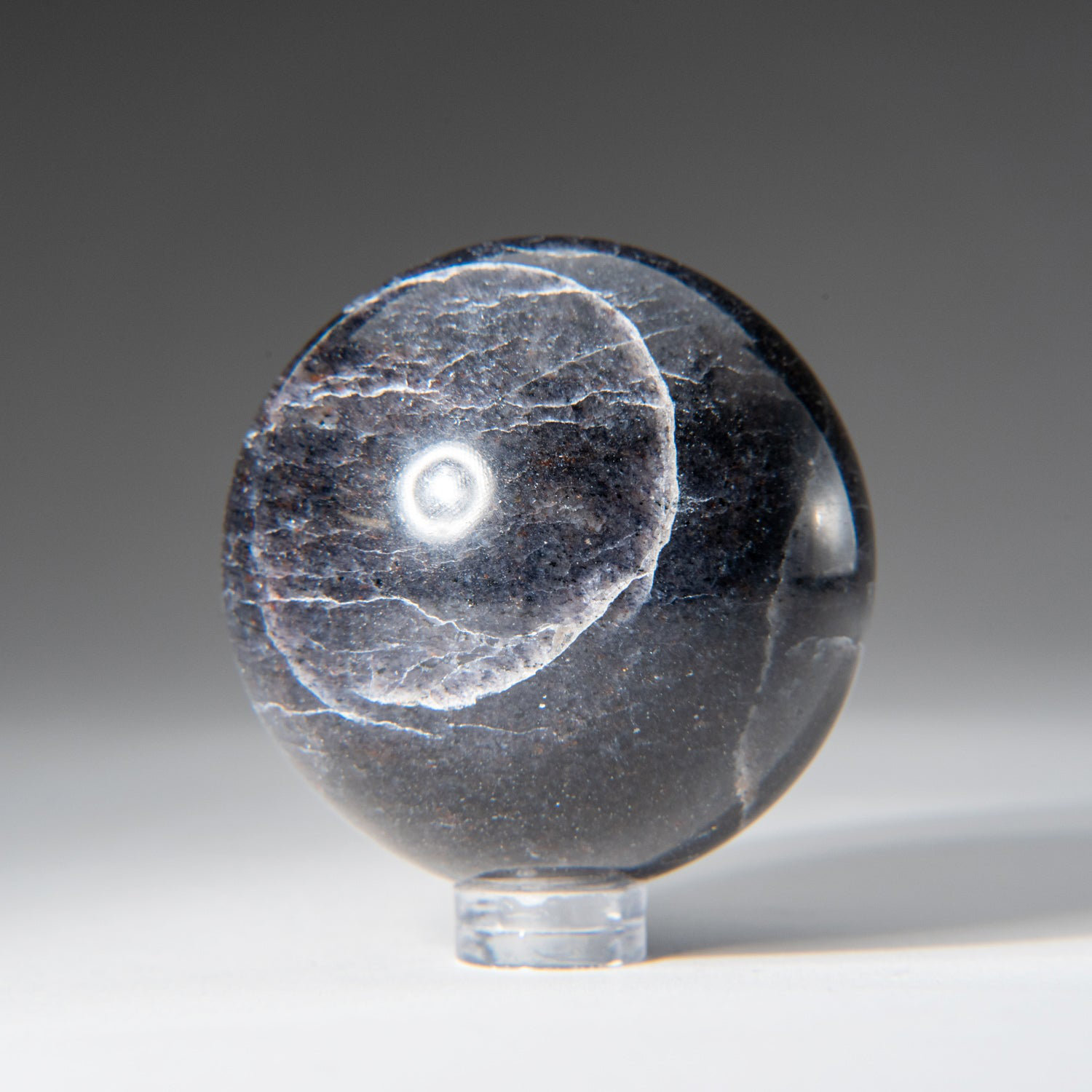 Astro Gallery of Gems Genuine Polished Iolite Sphere (2") with Acrylic ...