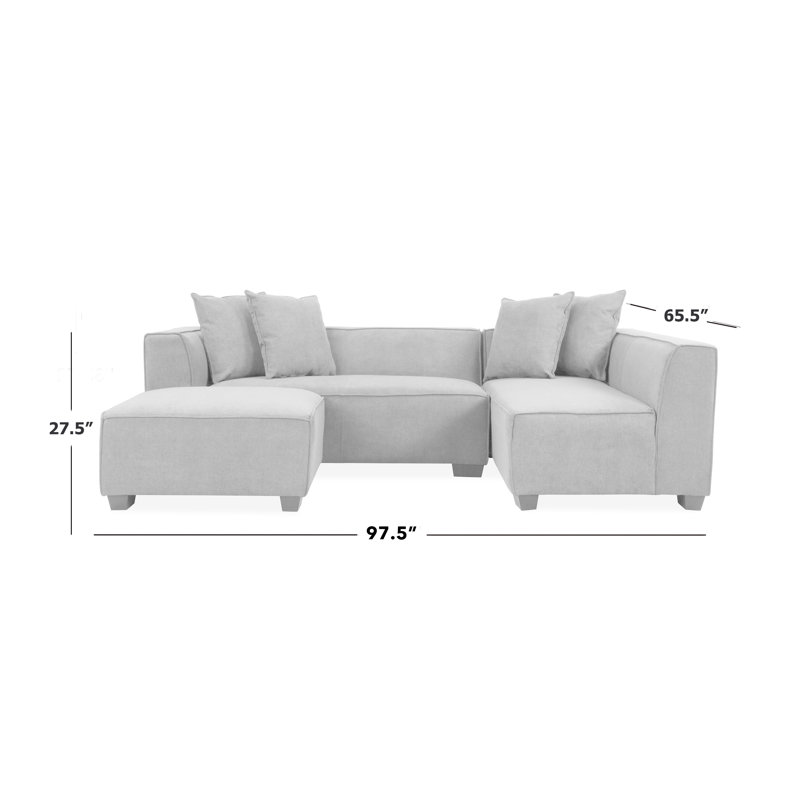 Steelside™ Easton 7 - Piece Upholstered Sectional & Reviews | Wayfair