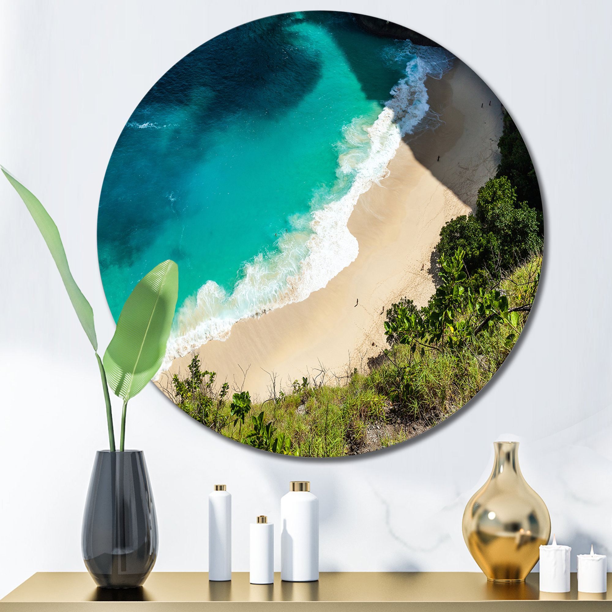 East Urban Home Aerial View Of Tropical Beach V - Nautical & Coastal ...