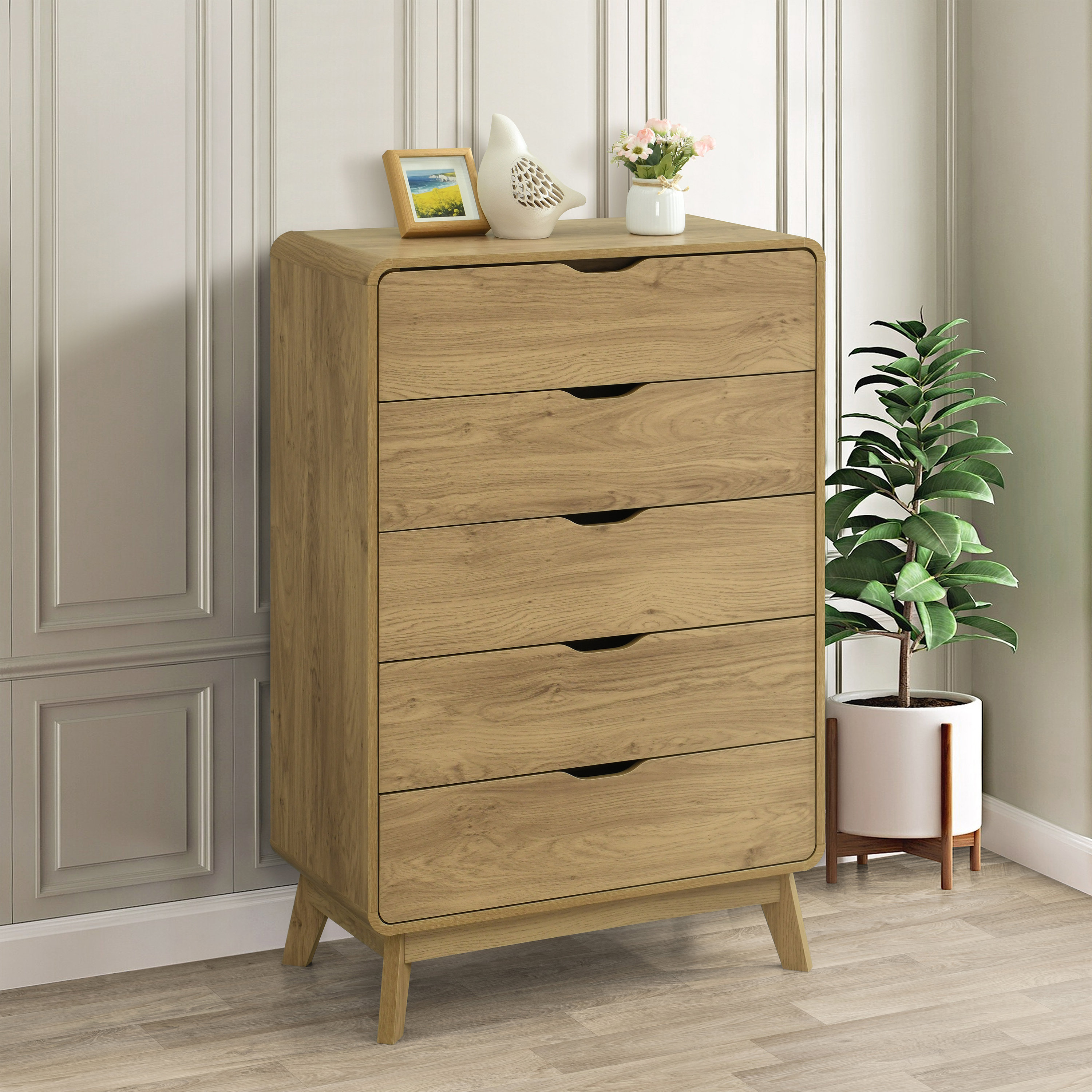 George Oliver Meadow 5 Drawers Dresser for Bedroom, 47" Tall Modern ...