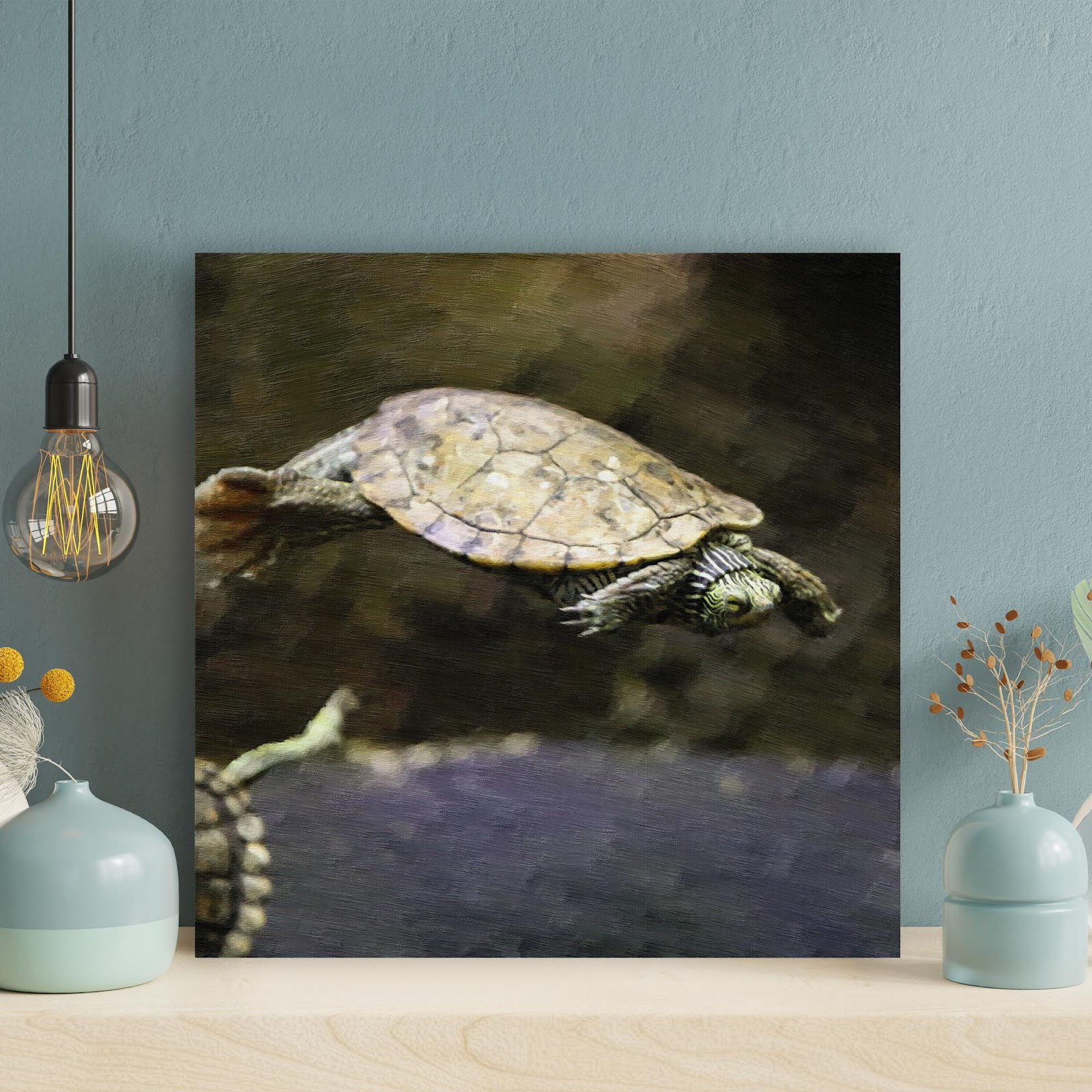Bayou Breeze Underwater Photography Of Grey And Brown Turtle - 1 Piece ...