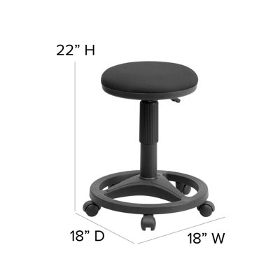 Alcott Hill® Gutierres Adjustable Height Lab Stool with Footring Wheels ...
