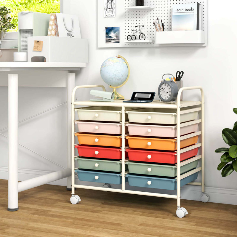 Rebrilliant 12 Drawers Rolling Cart Storage Scrapbook Paper Studio ...